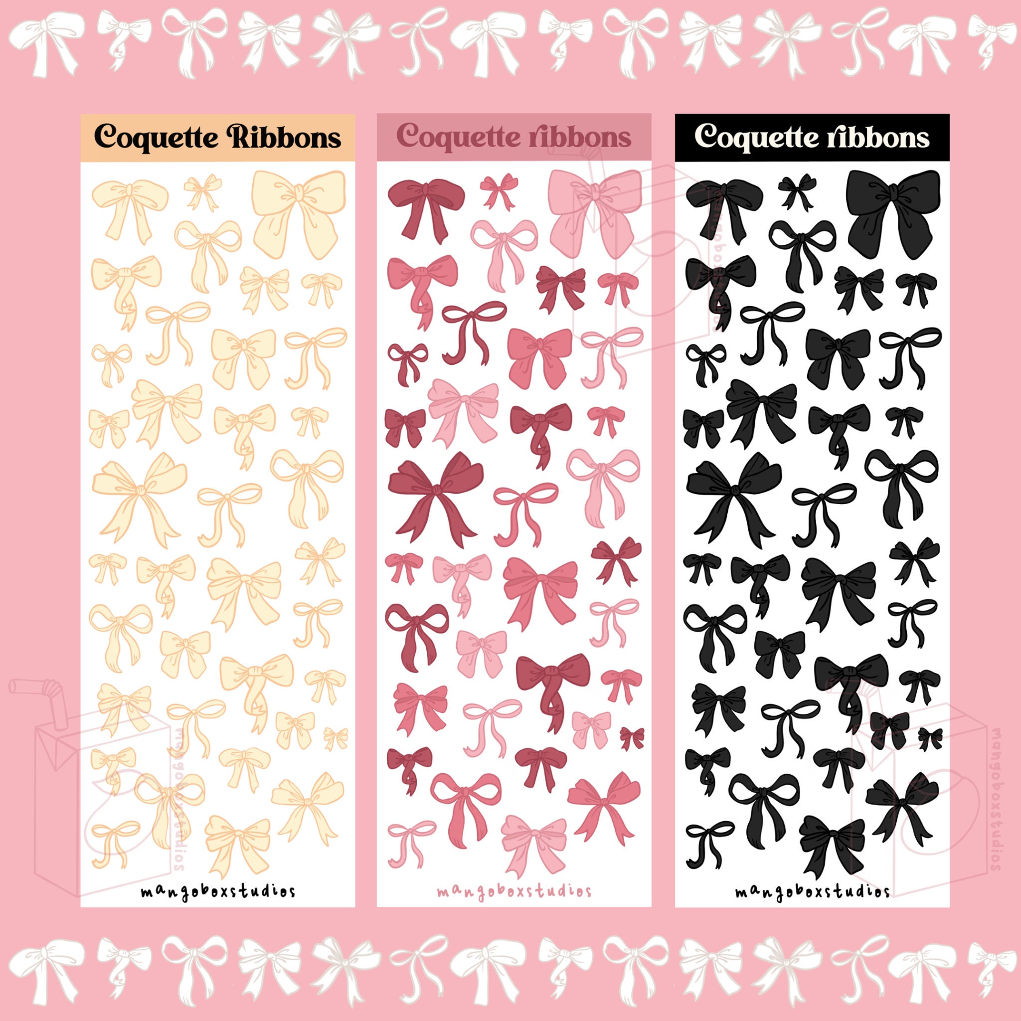 Coquette Ribbon Deco Sheet - Etsy
