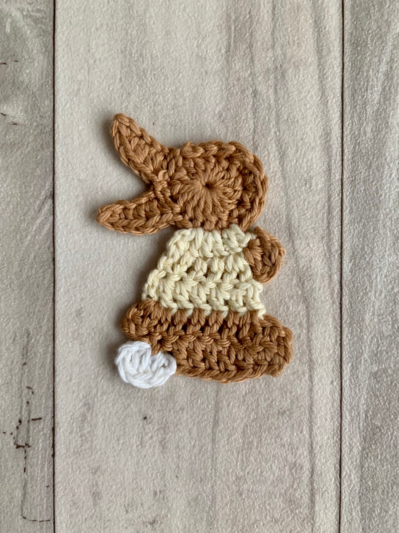 Crochet Rabbit Appliqué. Handmade Rabbits. Scrapbooking. Bunting Etc ...