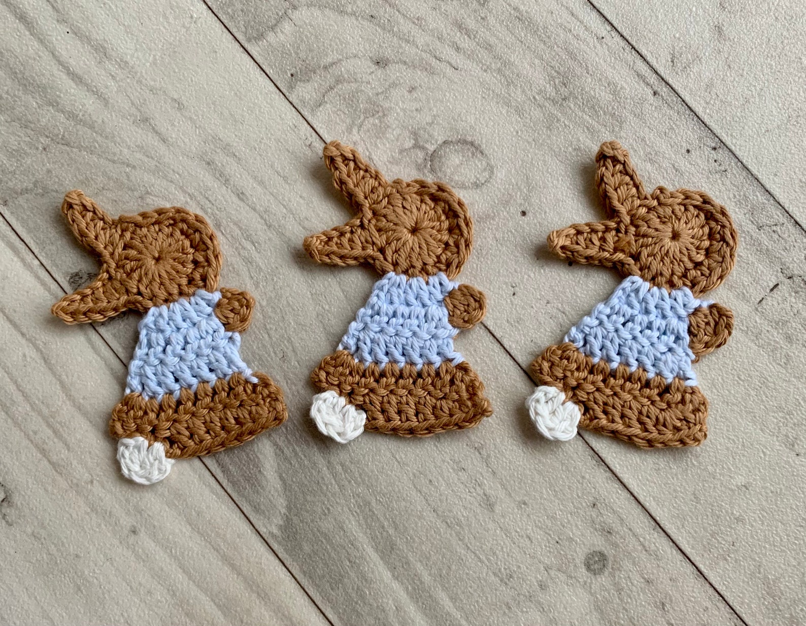 Crochet Rabbit Appliqué. Handmade Rabbits. Scrapbooking. - Etsy