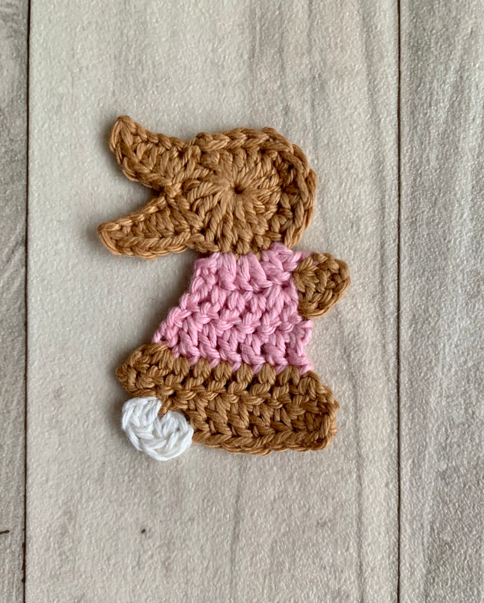 Crochet Rabbit Appliqué. Handmade Rabbits. Scrapbooking. Bunting Etc ...