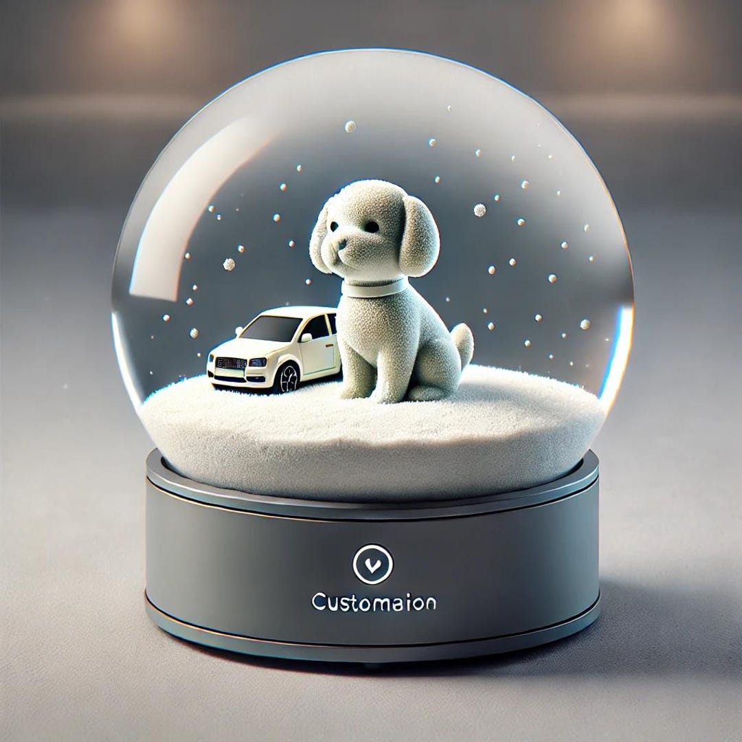 Custom 3d-printed Snow Globe – Personalized Full-color Miniature Inside ...
