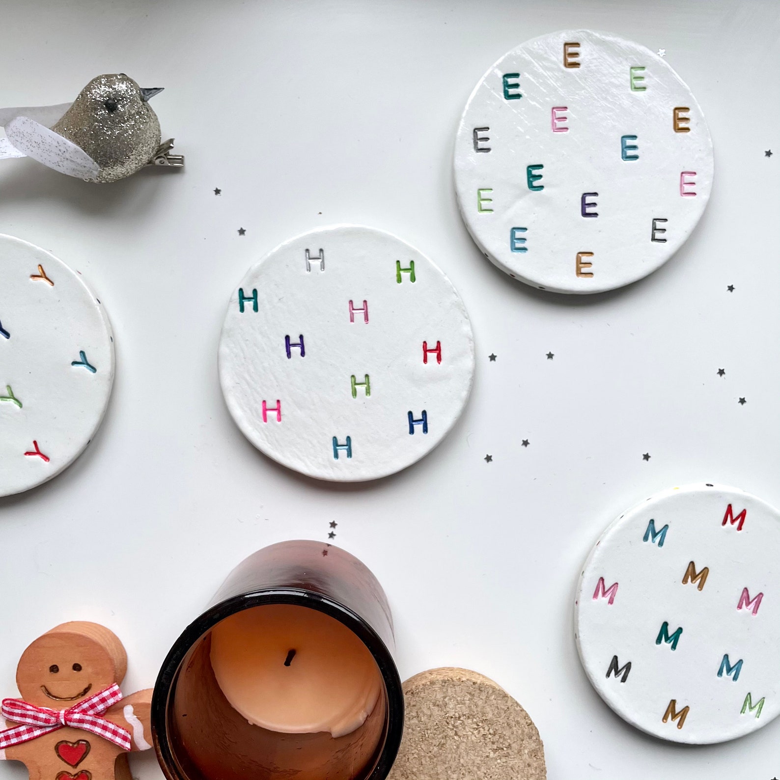 Colourful Alphabet Coaster Handmade Home Decor Gift - Etsy