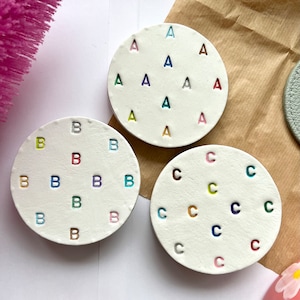 Colourful Alphabet Coaster ~ Handmade ~ Home Decor ~ Gift ~ Clay - Etsy UK