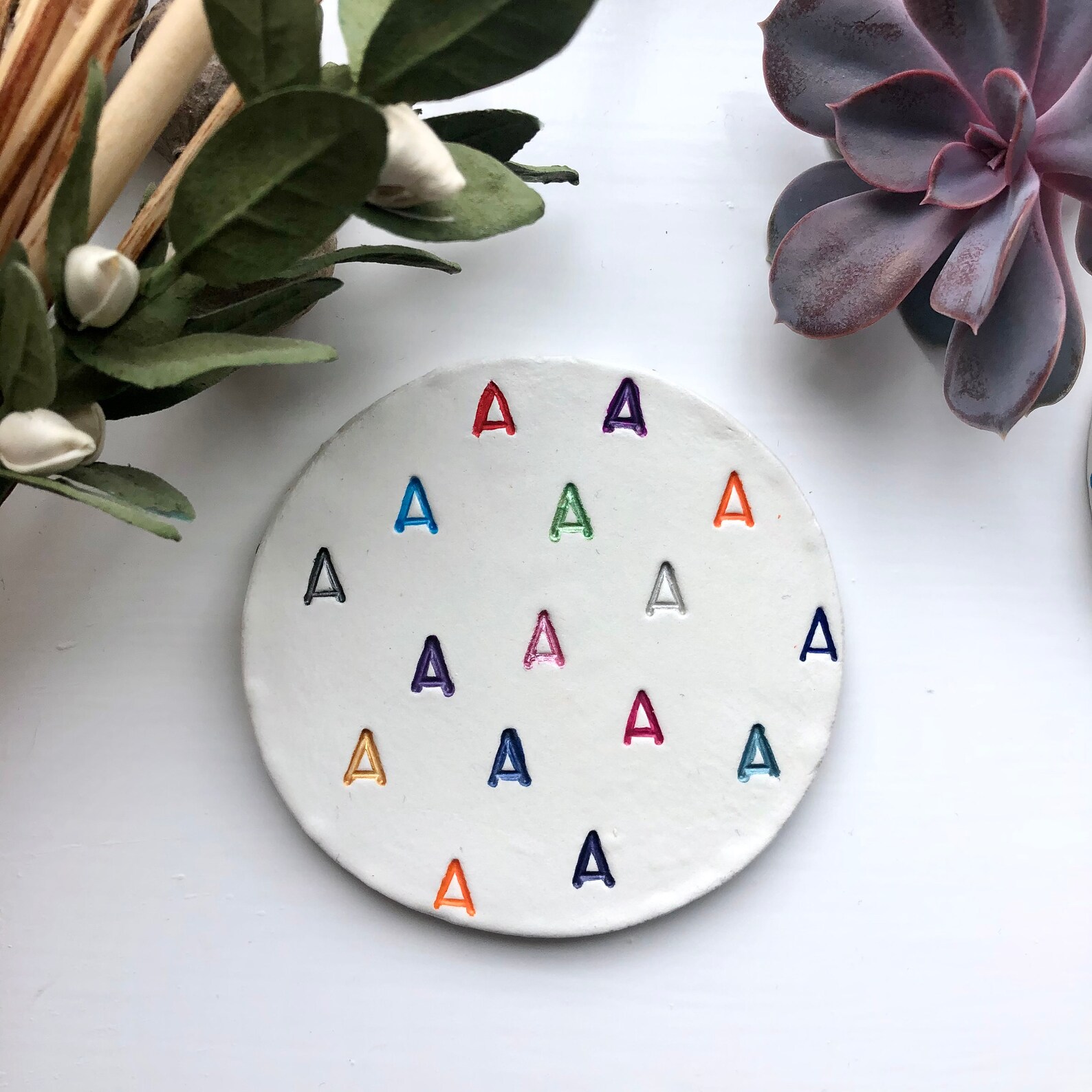 Colourful Alphabet Coaster Handmade Home Decor Gift - Etsy