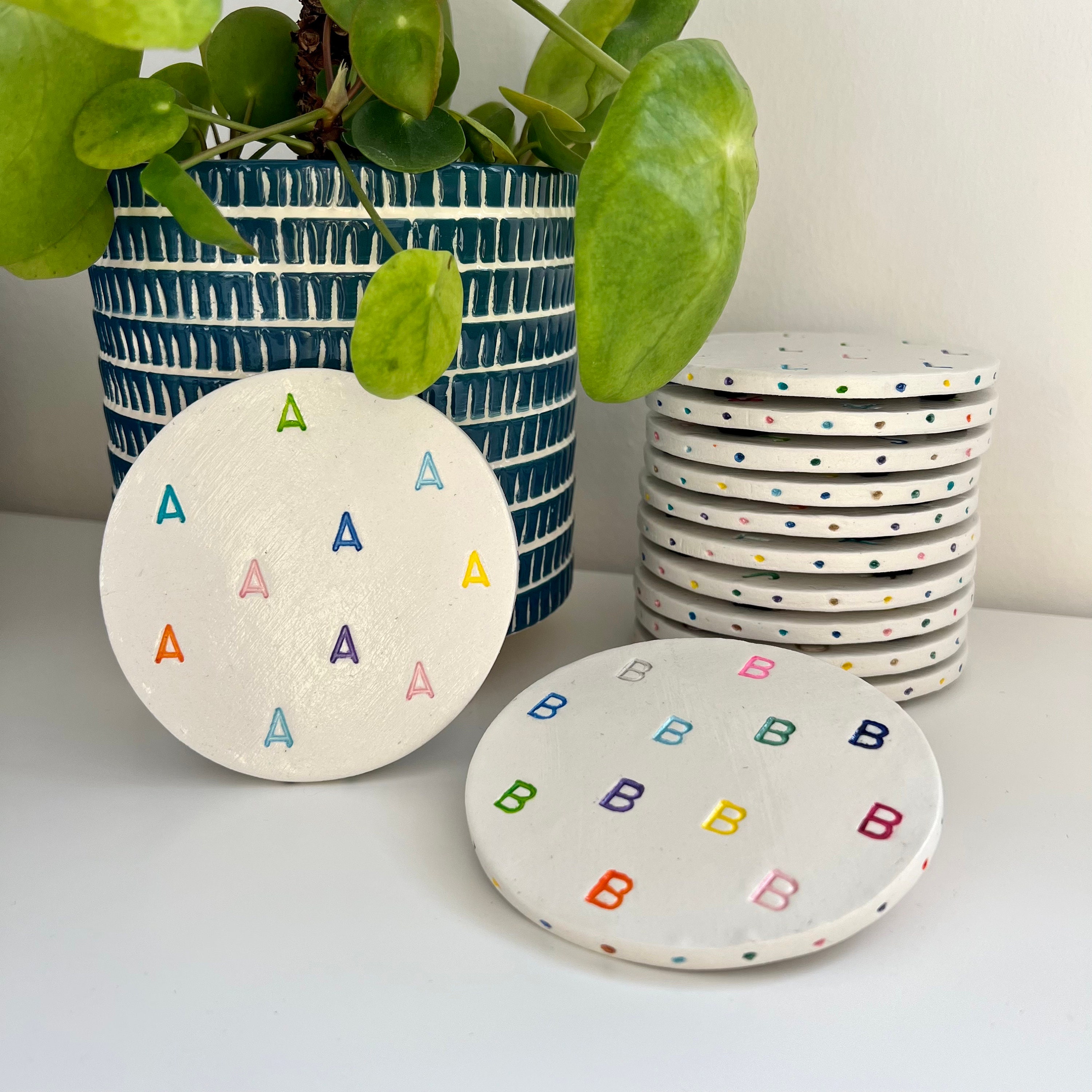 Colourful Alphabet Coaster Handmade Home Decor Gift - Etsy