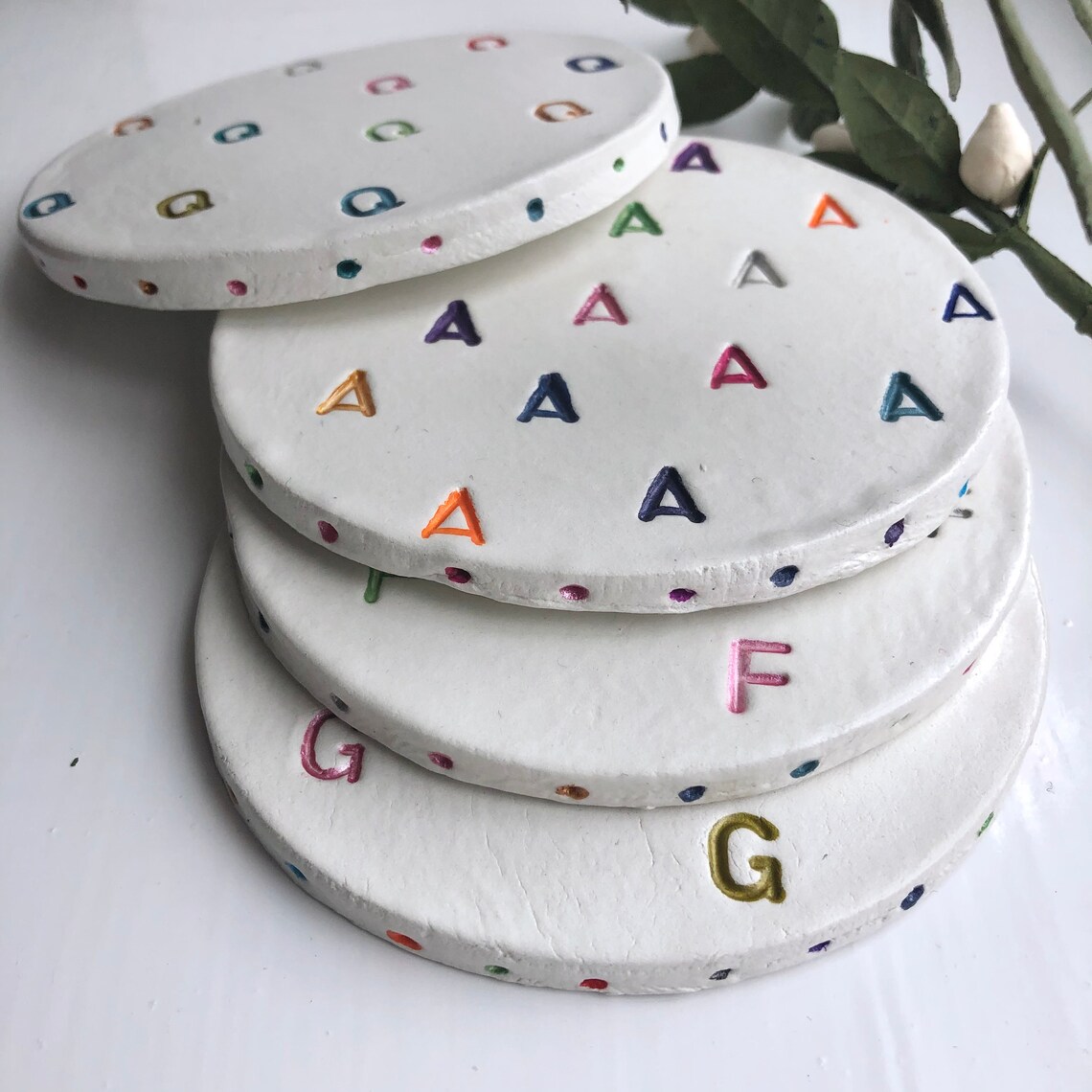 Colourful Alphabet Coaster Handmade Home Decor Gift - Etsy