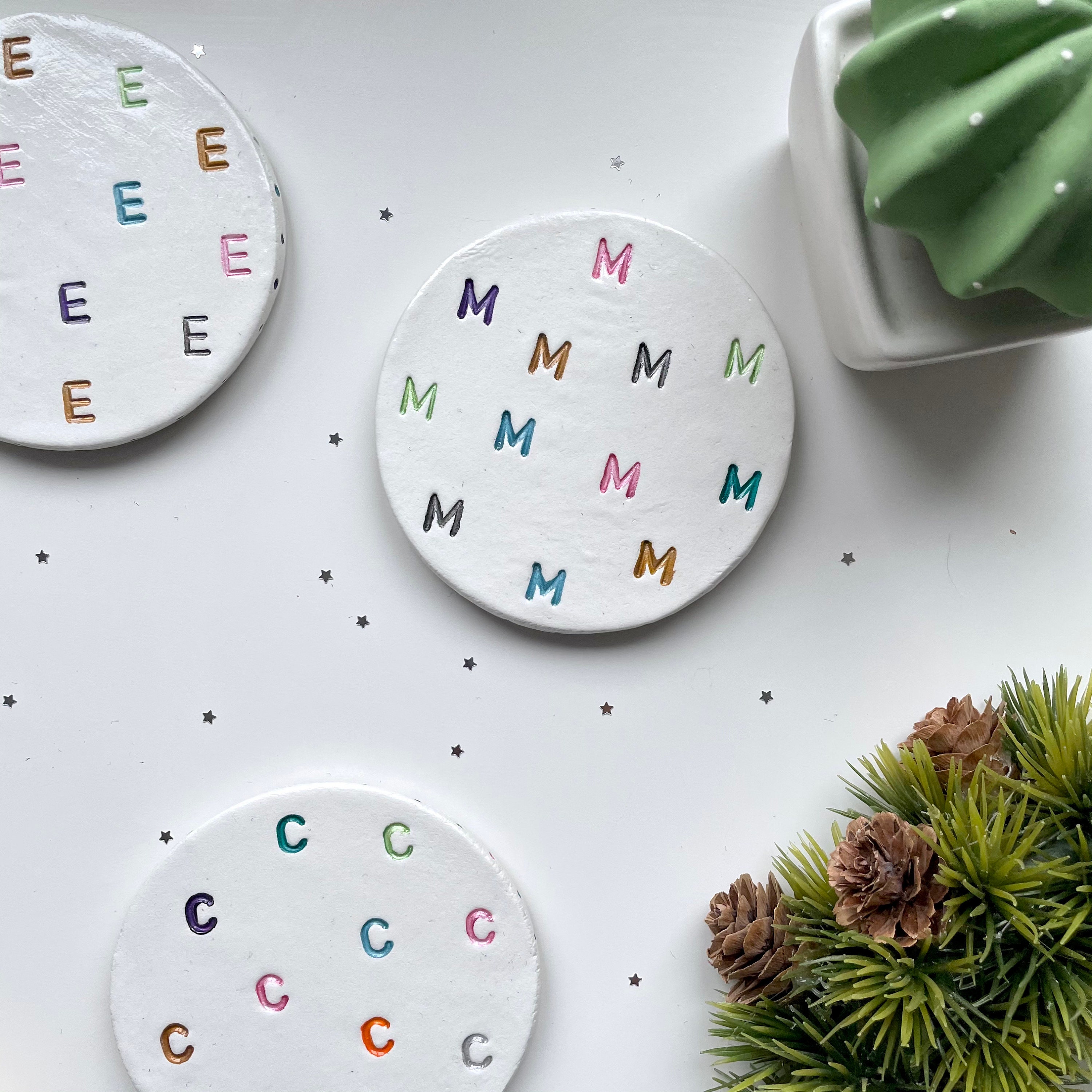 Colourful Alphabet Coaster Handmade Home Decor Gift - Etsy