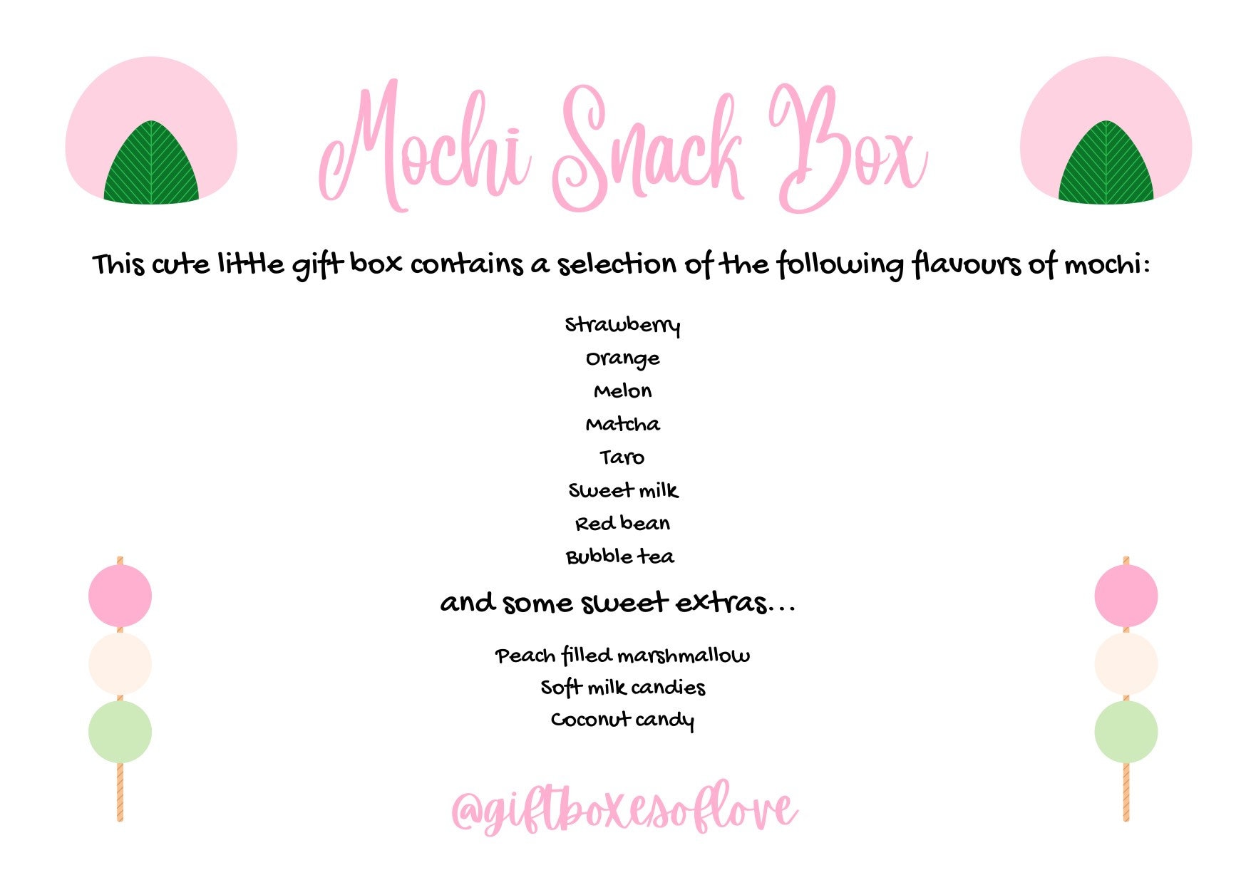 Mochi Snack Box Kawaii Snack Box Mochi Gift Set Japanese | Etsy UK
