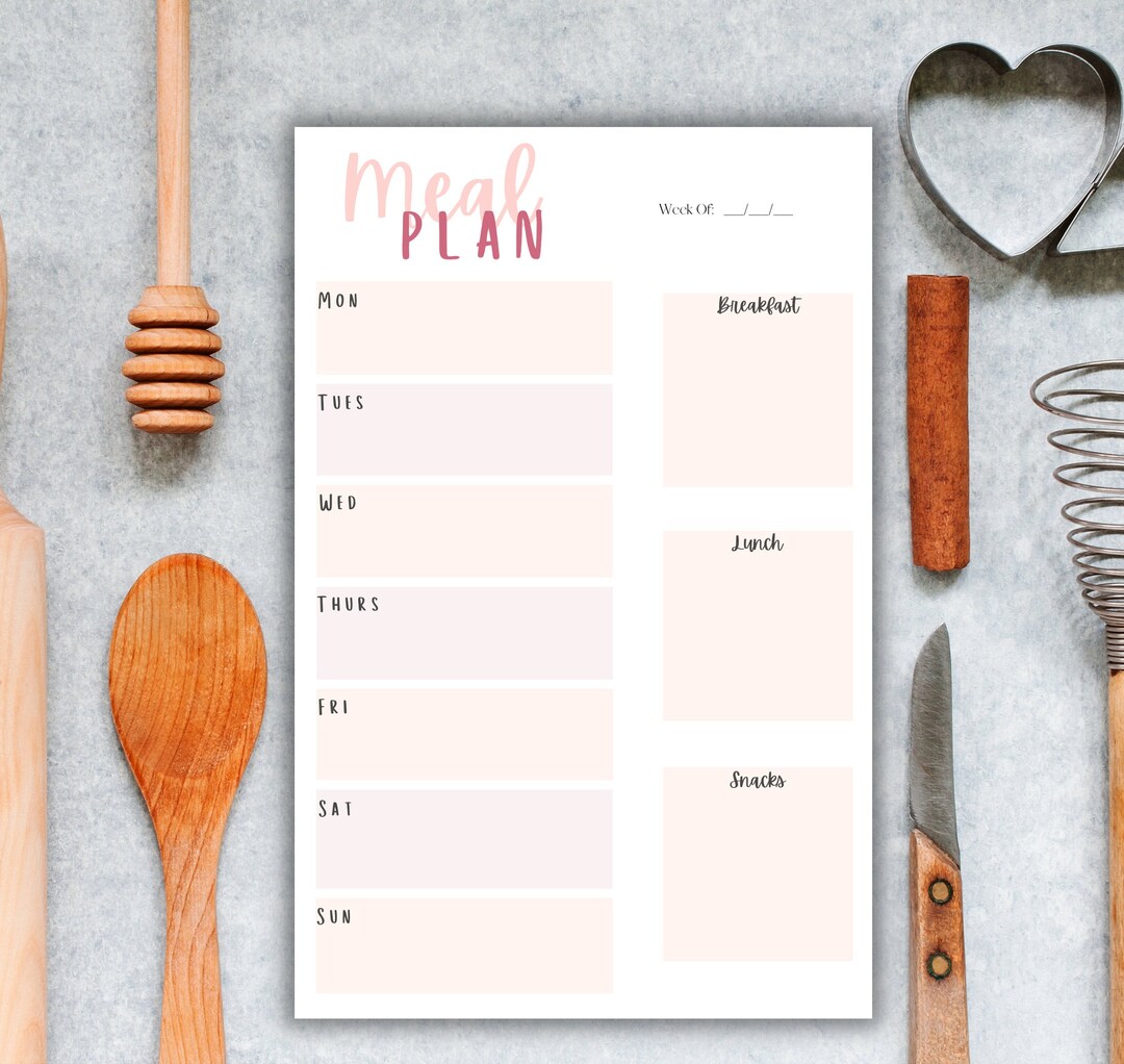Meal Plan Notepad | Meal Planning | Menu Plan |meal Planner Notepad ...