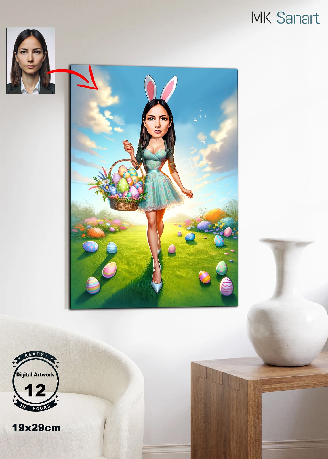 Custom Family Easter Portrait - Personalized Digital Cartoon ...