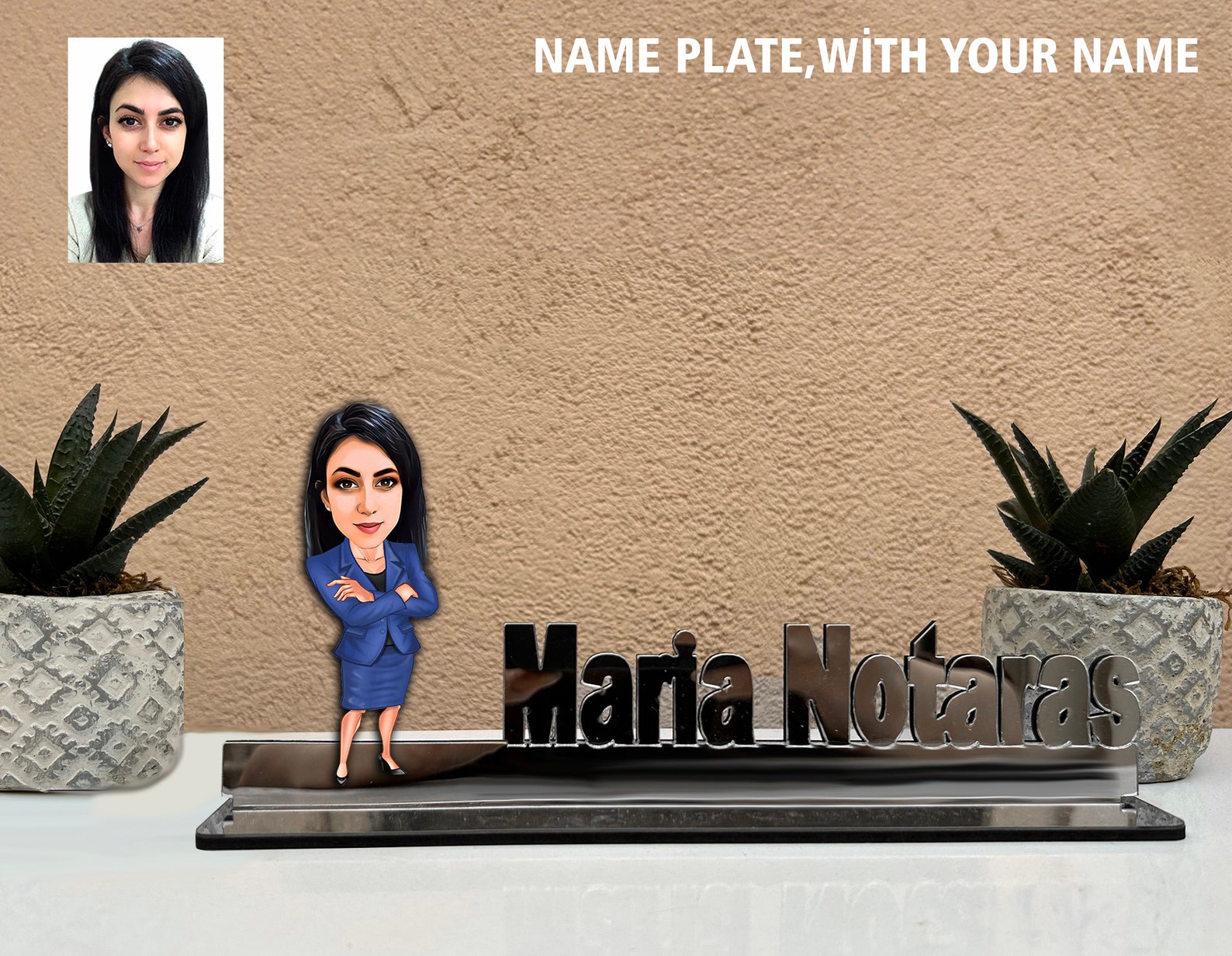 Personalized Cartoon Profession Desk Nameplate: Acrylic Office Decor - Etsy