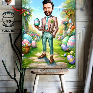 Custom Family Easter Portrait - Personalized Digital Cartoon ...