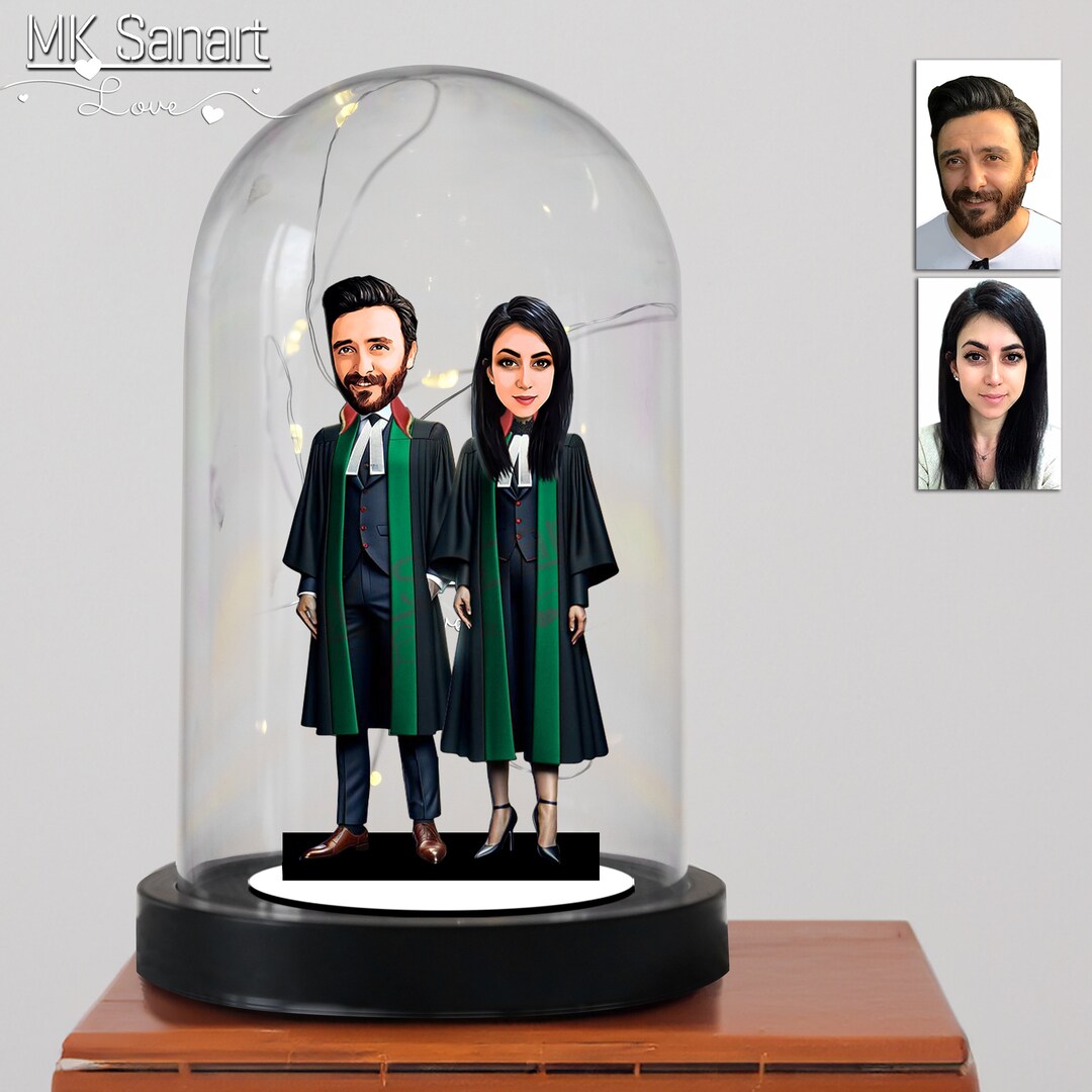 Special Female Lawyer Design Illuminated Cartoon Lawyer Fanus Figurine ...