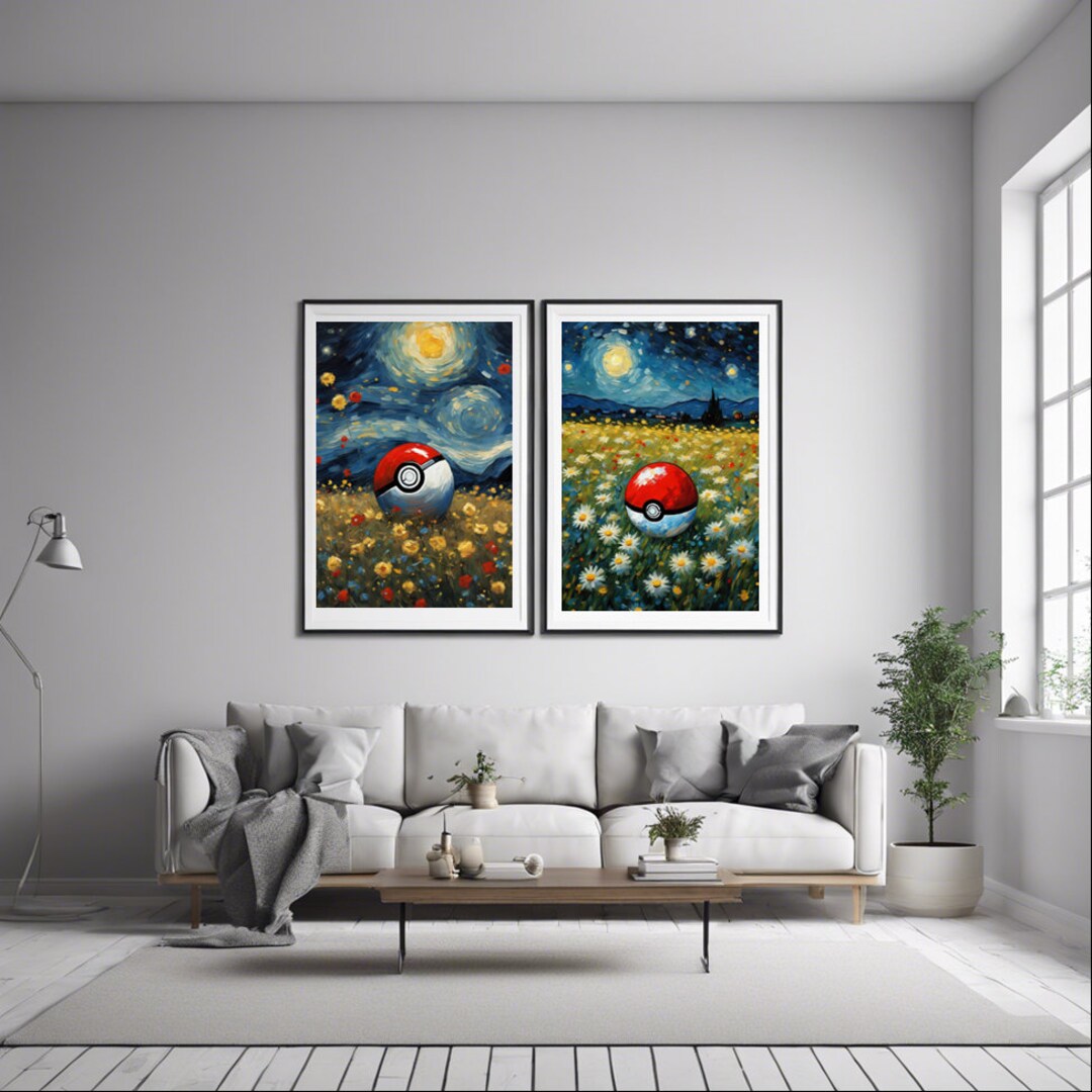 Pokémon Starry Night Flower Field Instant Download Poke Ball Starry ...