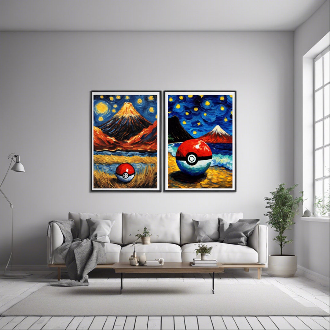 Volcano Pokeball Poster Instant Download Pokemon Nature Series Starry ...