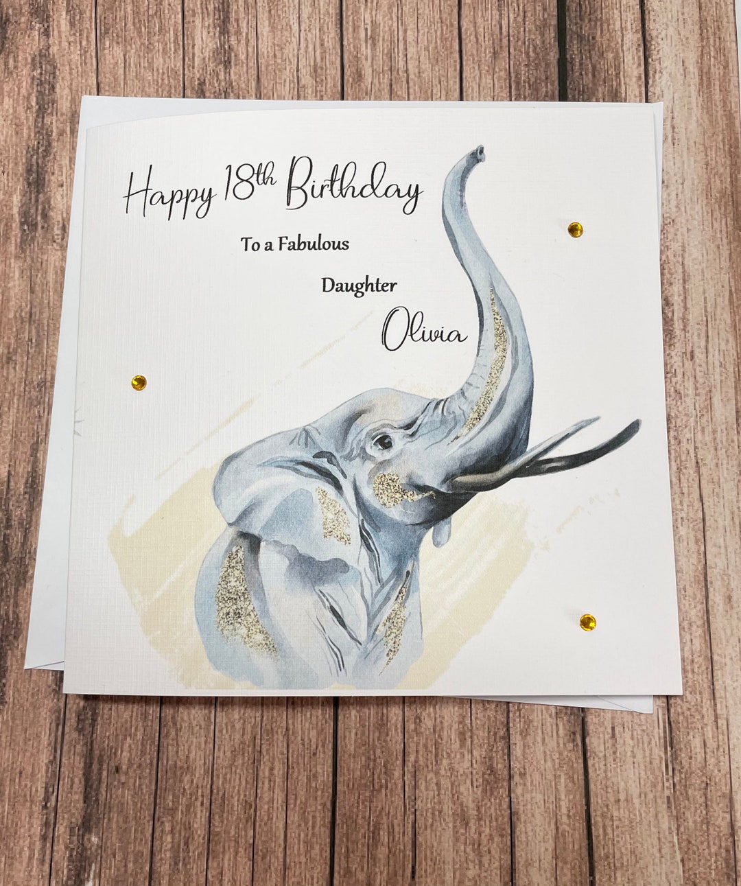 Personalised Elephant Birthday Card for Her Happy Birthday Mum Daughter ...