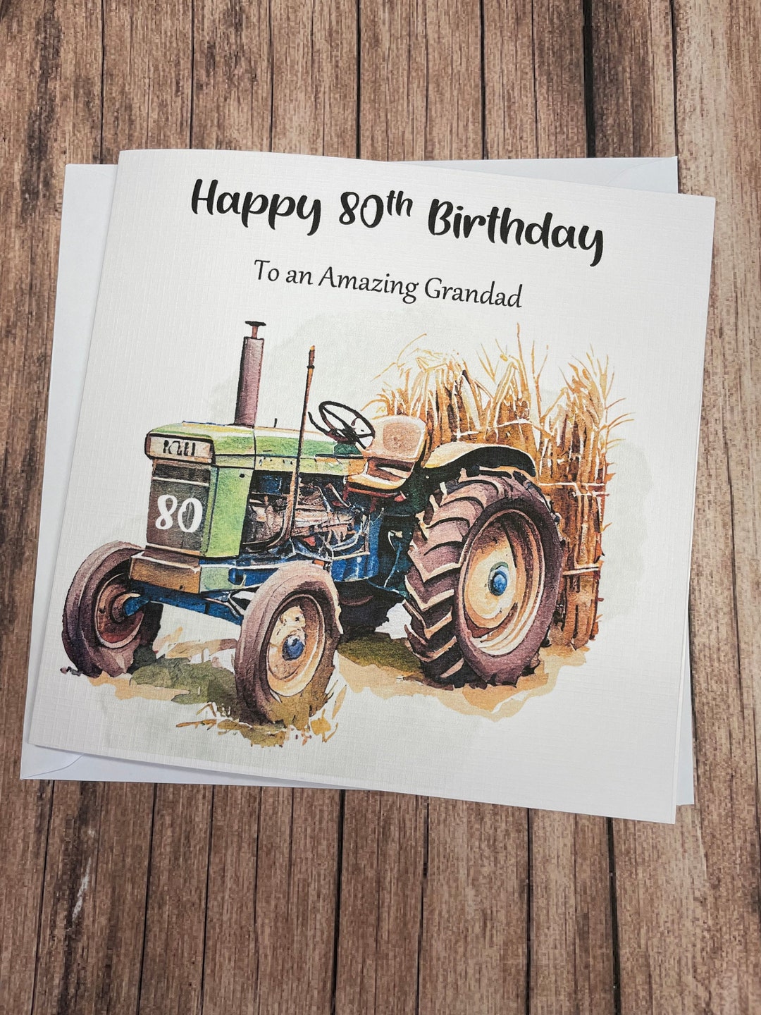 Tractor Birthday Card for Him Her Happy Birthday Dad Husband Grandad ...