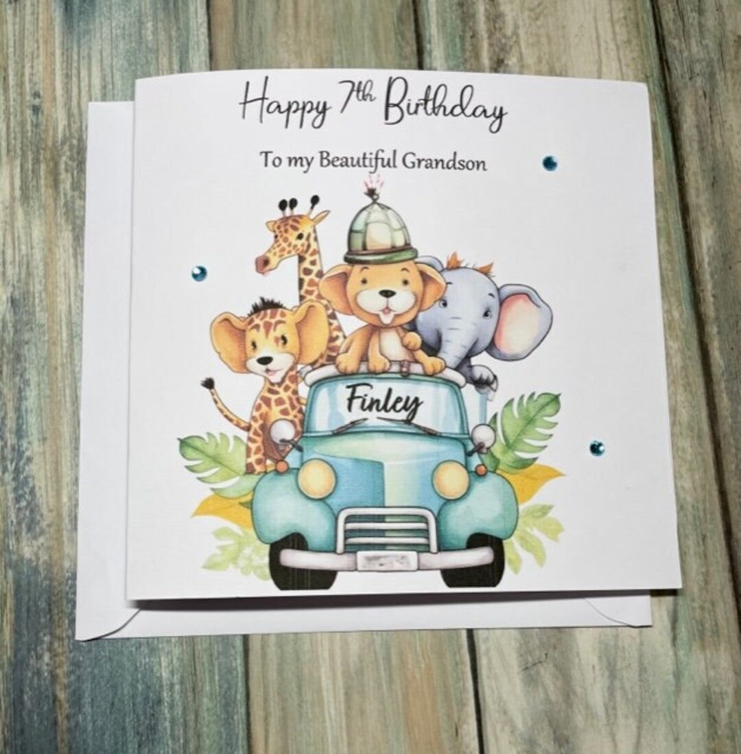 Safari Animals Birthday Card for Boy or Girl Happy Birthday Daughter ...