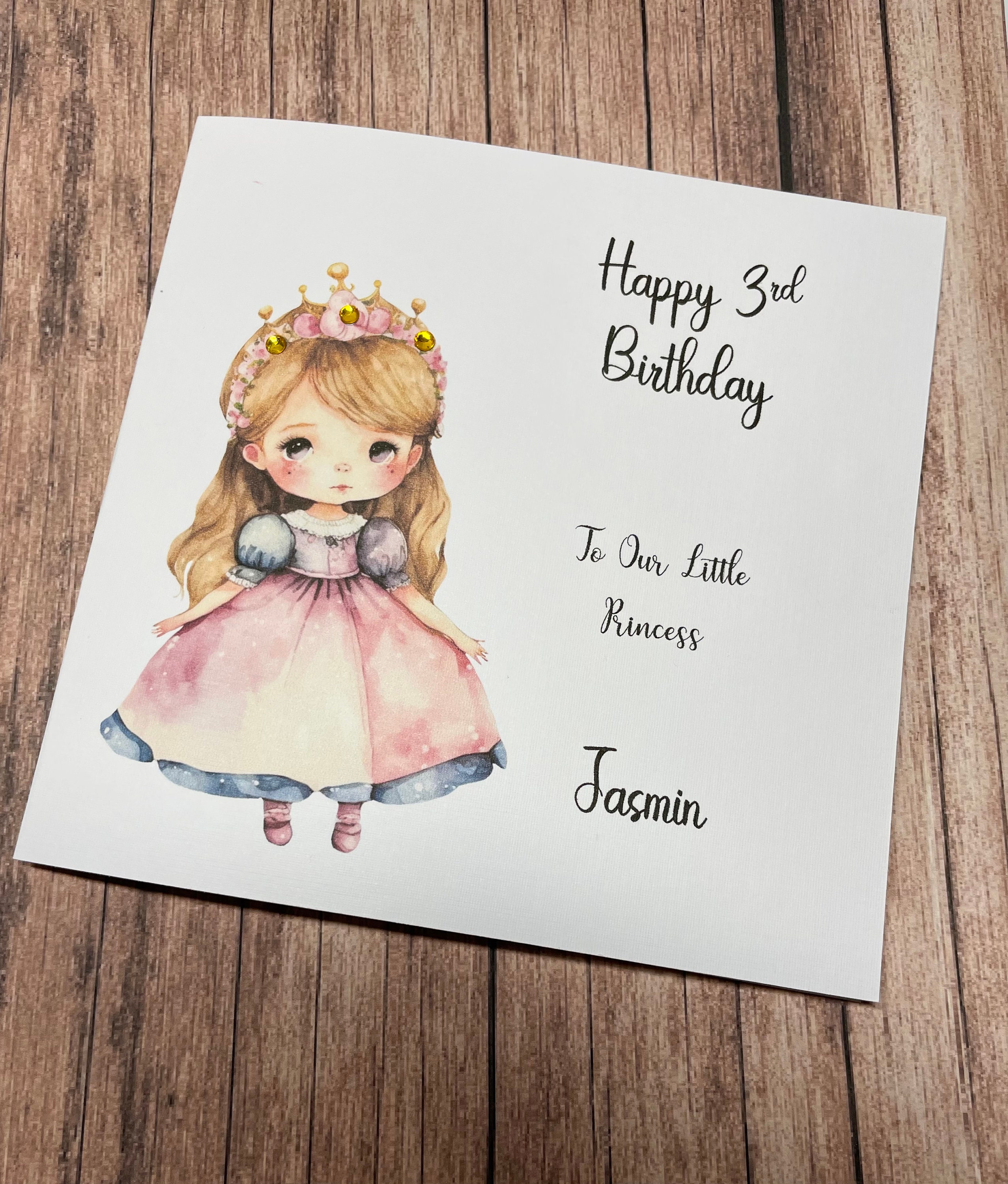 Princess Personalised Birthday Card for Girl Happy Birthday - Etsy UK