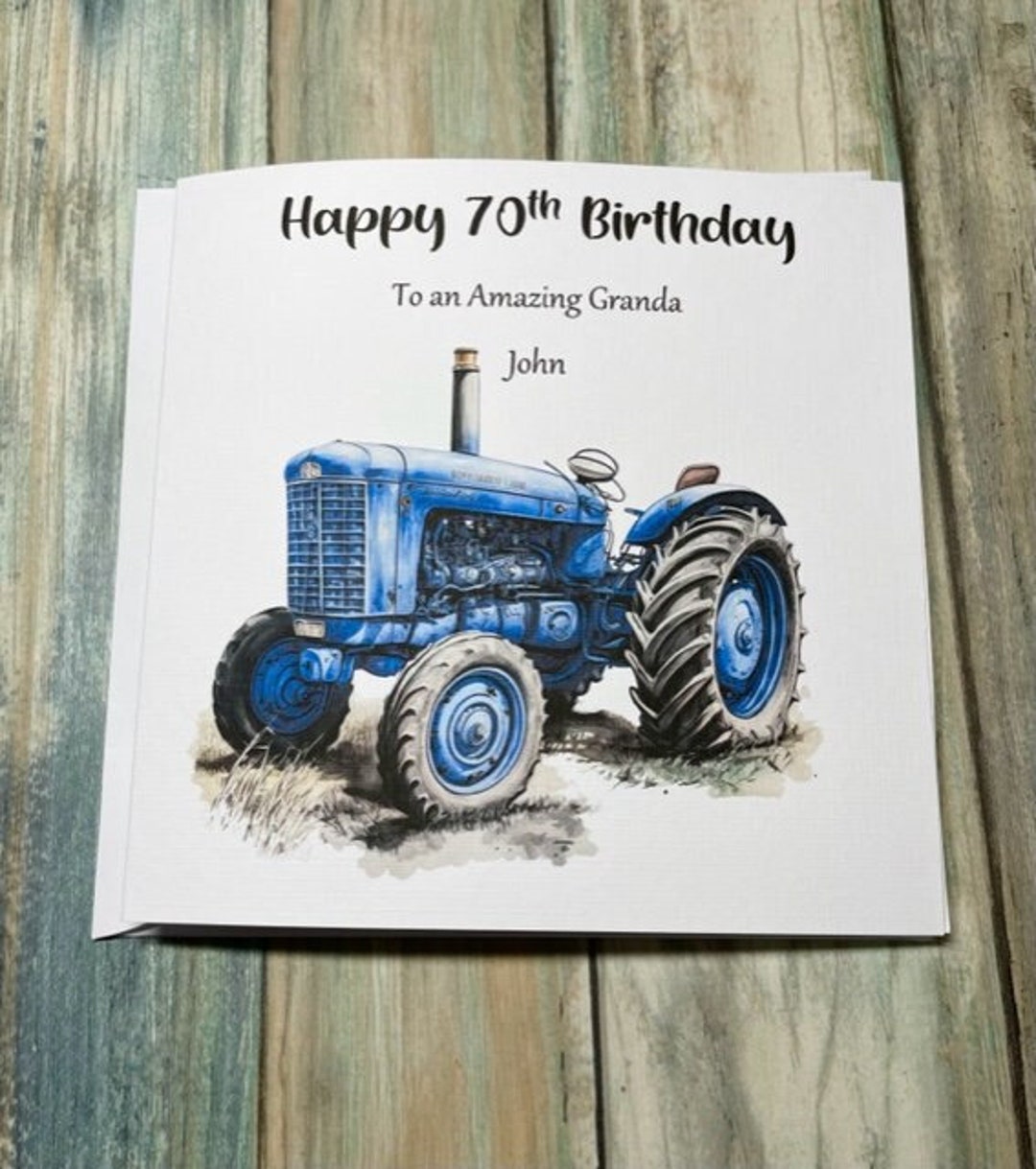 Tractor Birthday Card for Him Her Happy Birthday Dad Husband Grandad ...