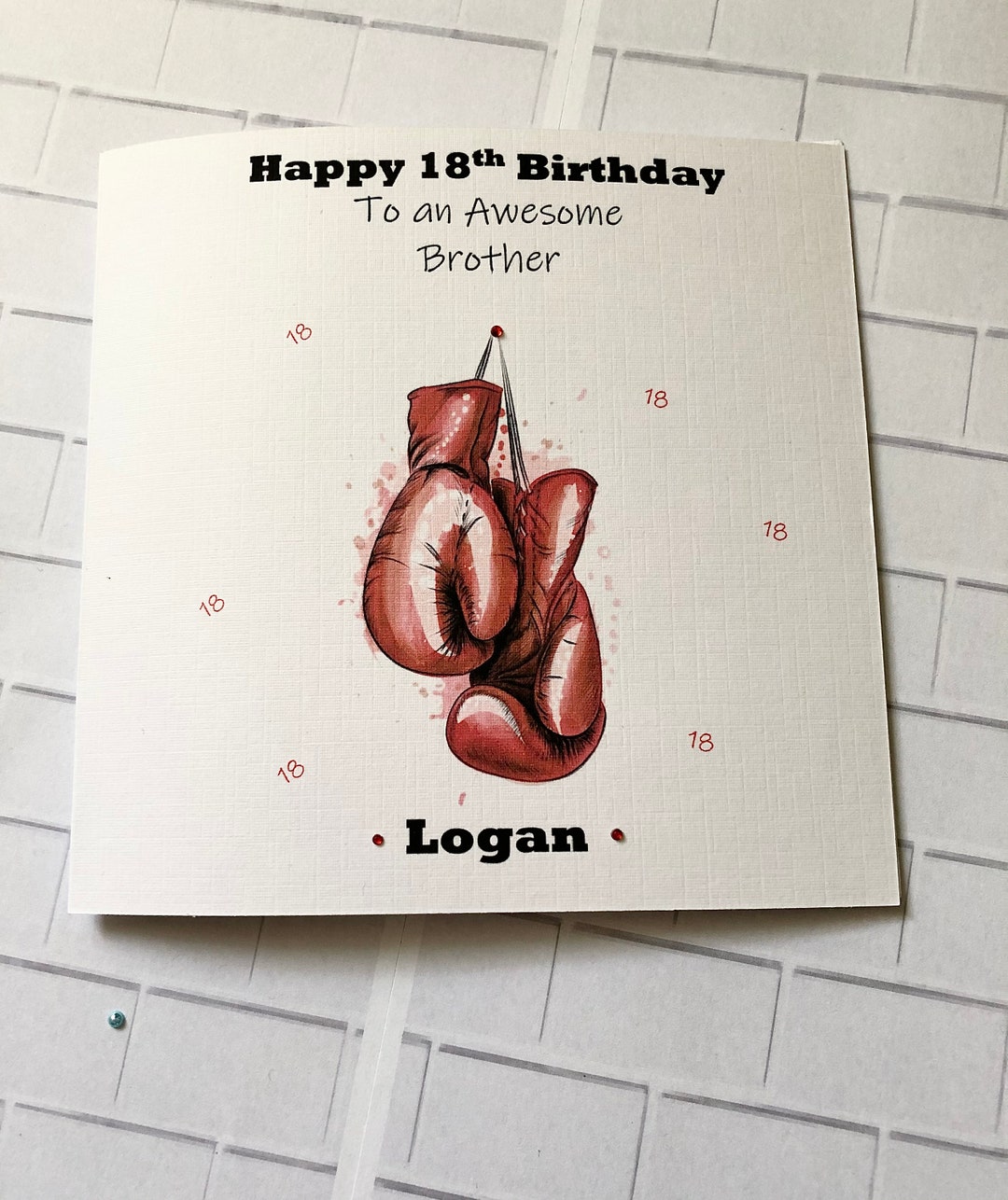 Boxing Personalised Card Boxing Gloves Happy Birthday Son Brother ...