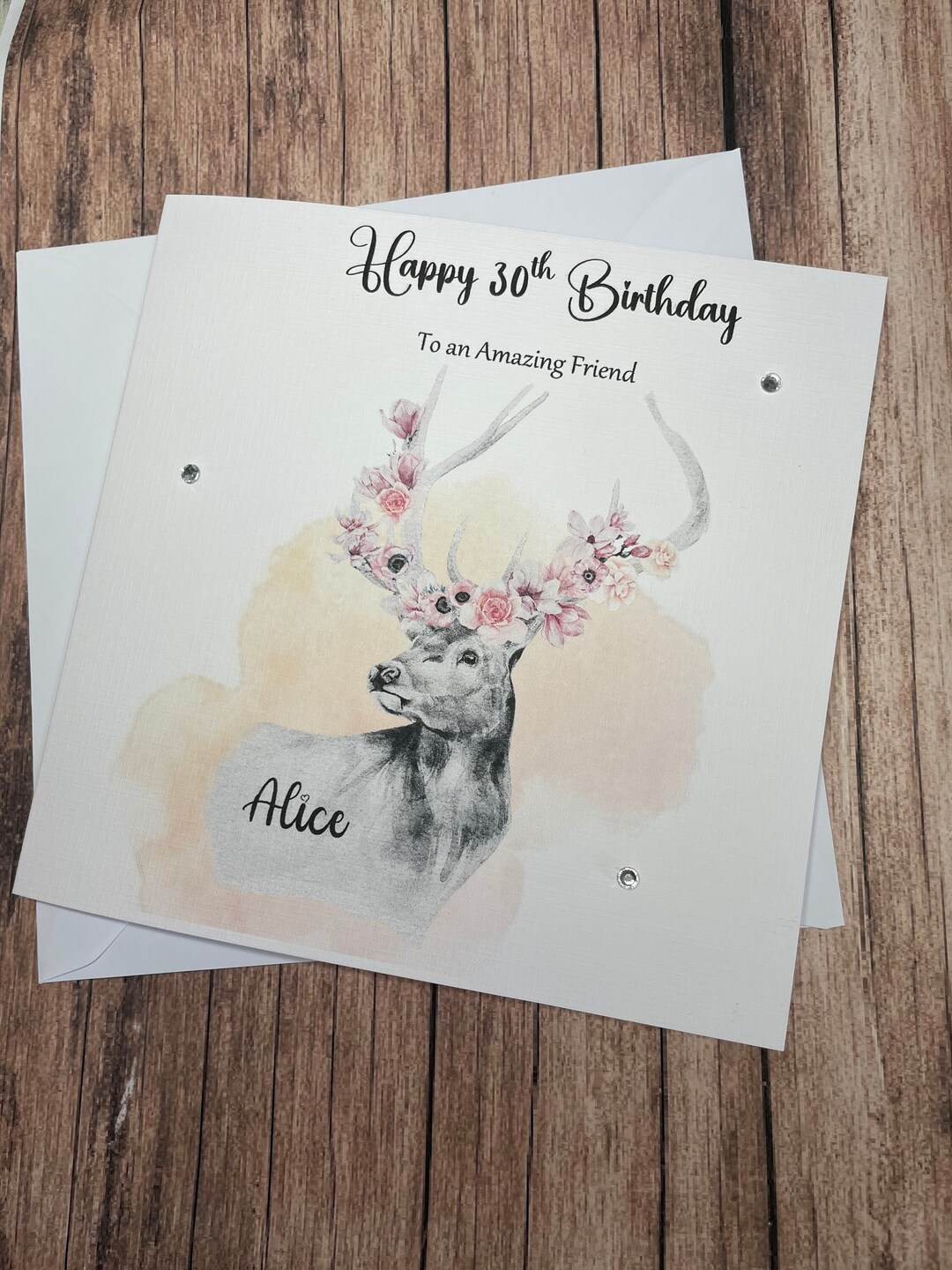Personalised Deer Birthday Card for Her Happy Birthday Mum ...