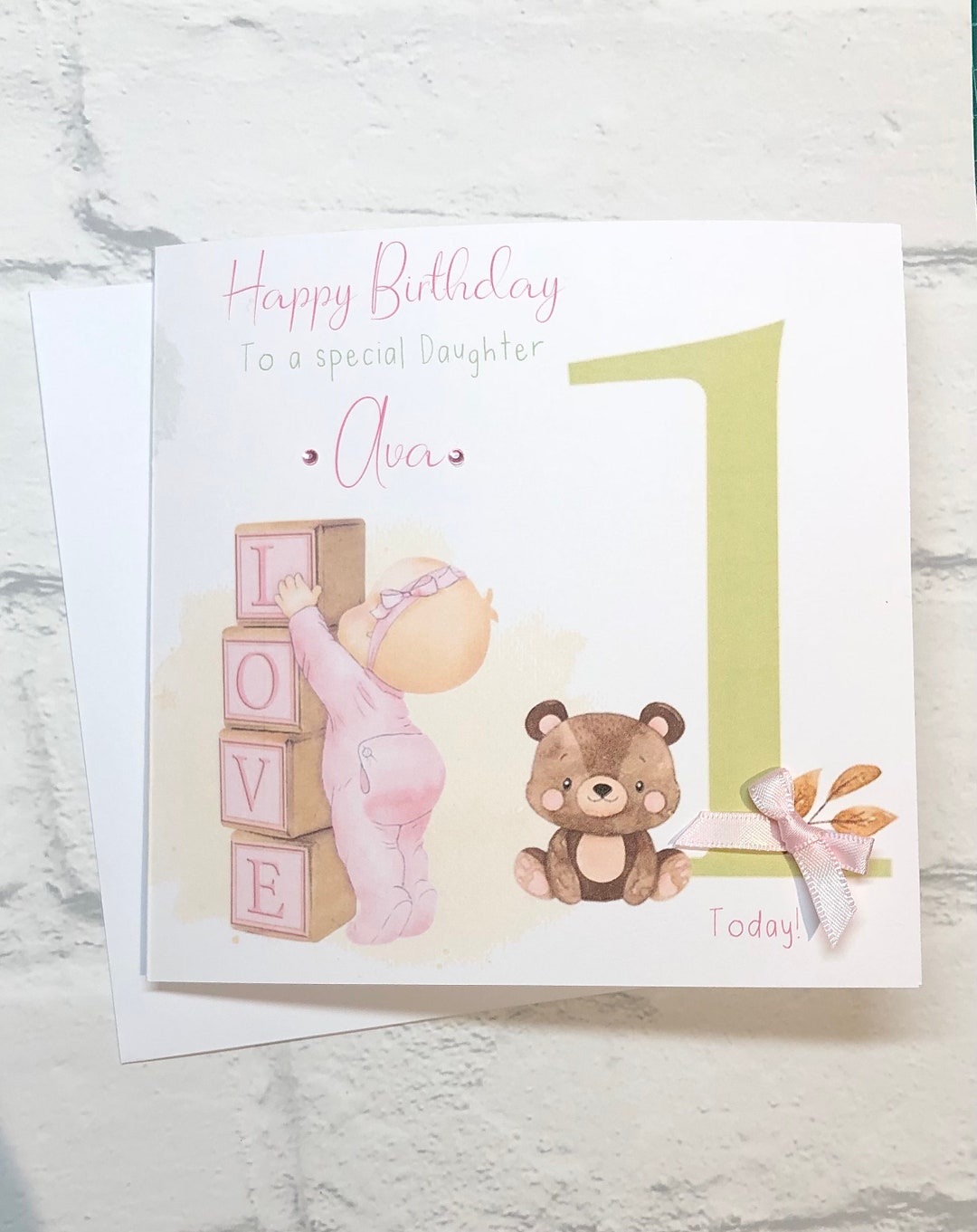 1st Birthday Card Personalized for Baby Girl Baby Boy Happy First ...