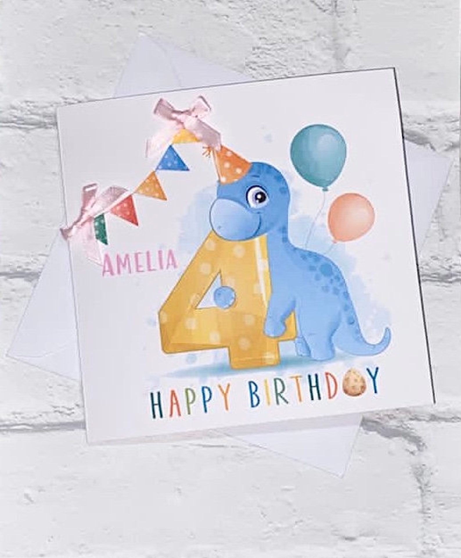 Dinosaur Happy Birthday Card for Boy or Girl 1st 2nd 3rd - Etsy