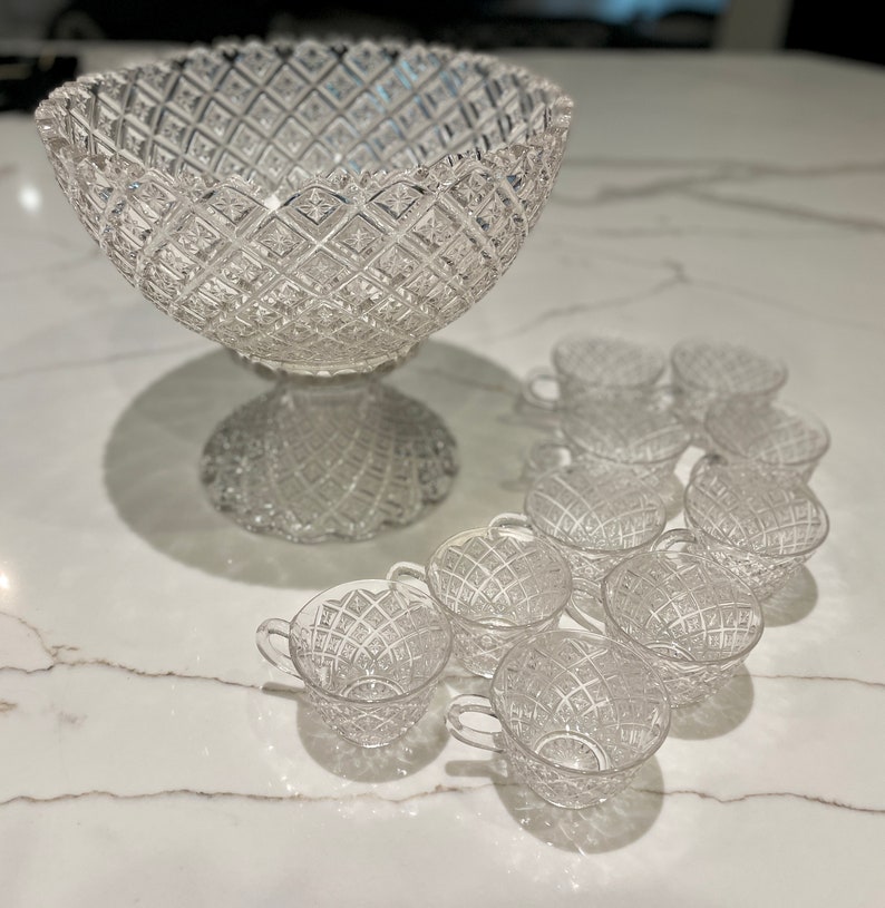 Vintage Punch Bowl Set - Etsy
