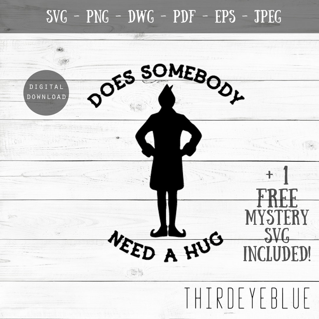 Funny Christmas Elf Hug SVG Digital Cutting File - Etsy