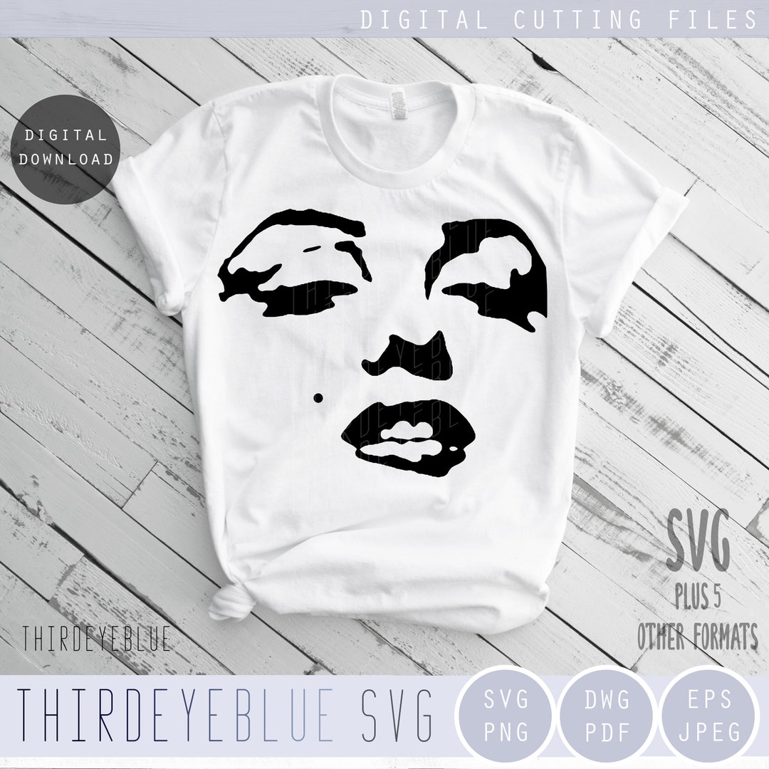 Marilyn SVG, Marilyn Face SVG, Marilyn PNG, Silhouette, Decal, Vinyl ...