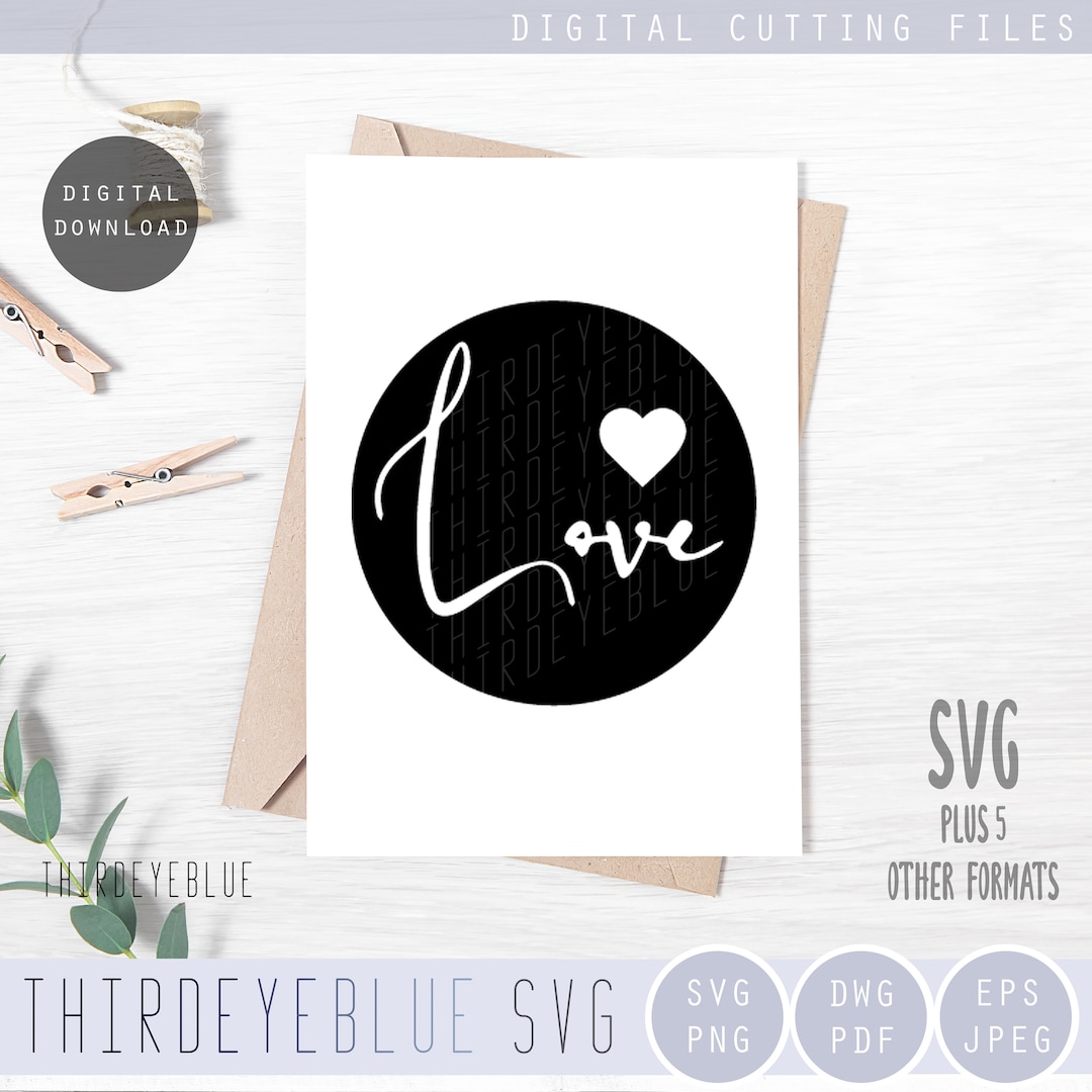 Love SVG Round Love Logo SVG Card Tshirt Digital Cutting File - Etsy