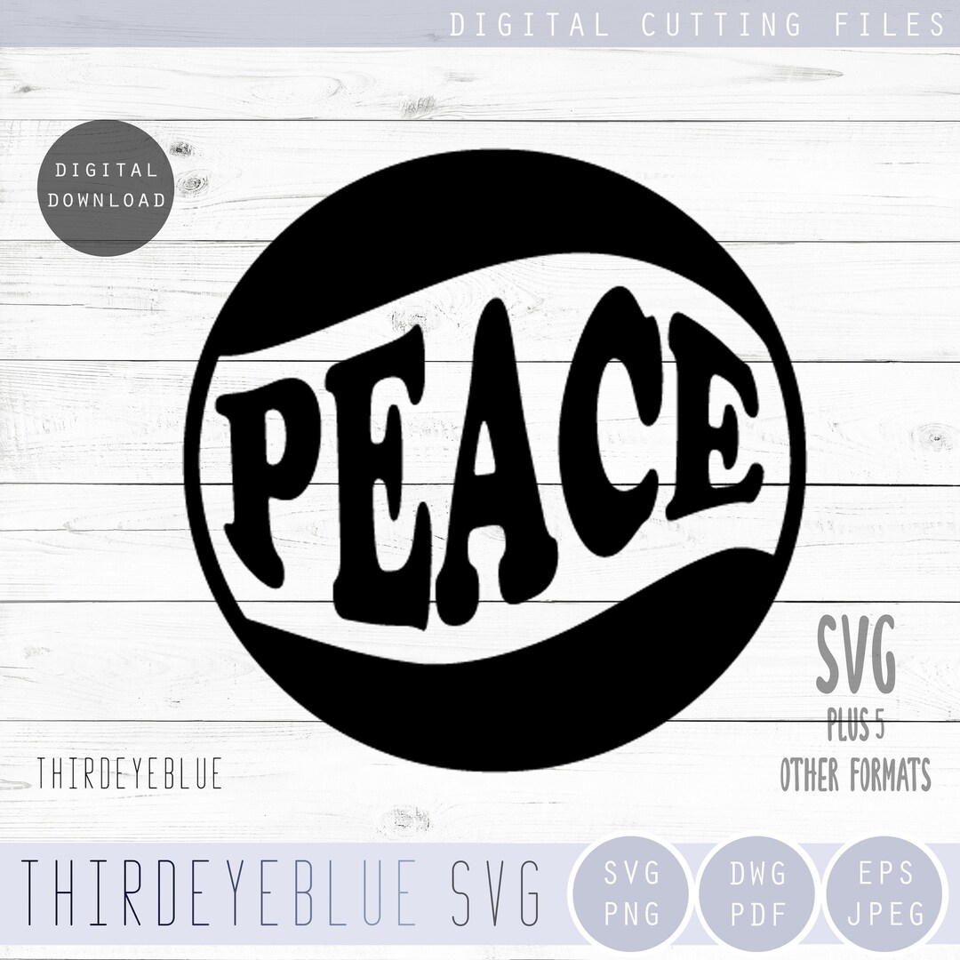Peace SVG Retro Logo Digital Cutting File - Etsy