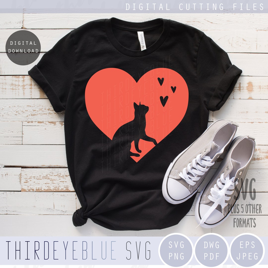 Cat Heart SVG, Cat Valentines SVG, Cat Love SVG, Gift, Decal, Tshirt ...