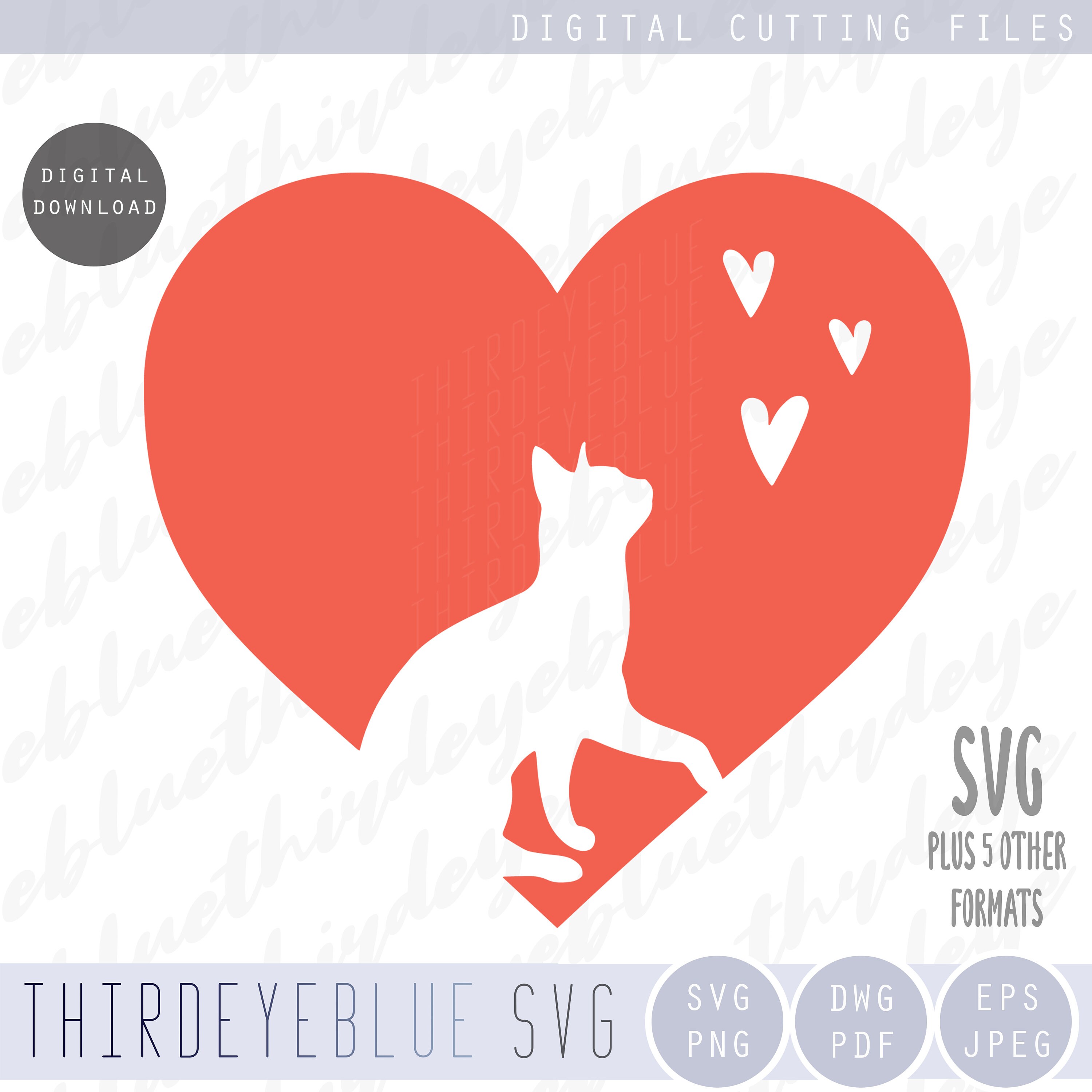 Cat Heart SVG Cat Valentines SVG Cat Love SVG Gift Decal - Etsy