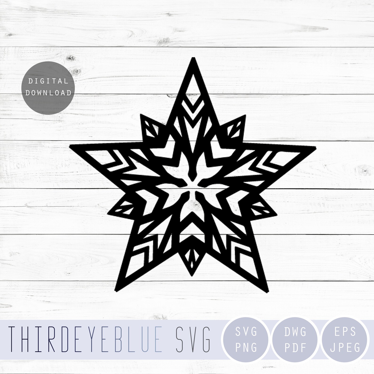 Christmas Star SVG Digital Cutting File - Etsy