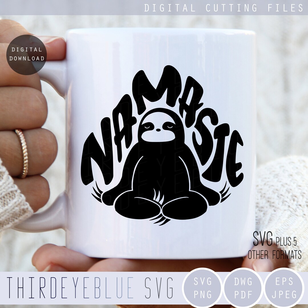 Namaste Sloth SVG, Friendship Gift SVG, Sloth Life SVG, Silhouette for ...
