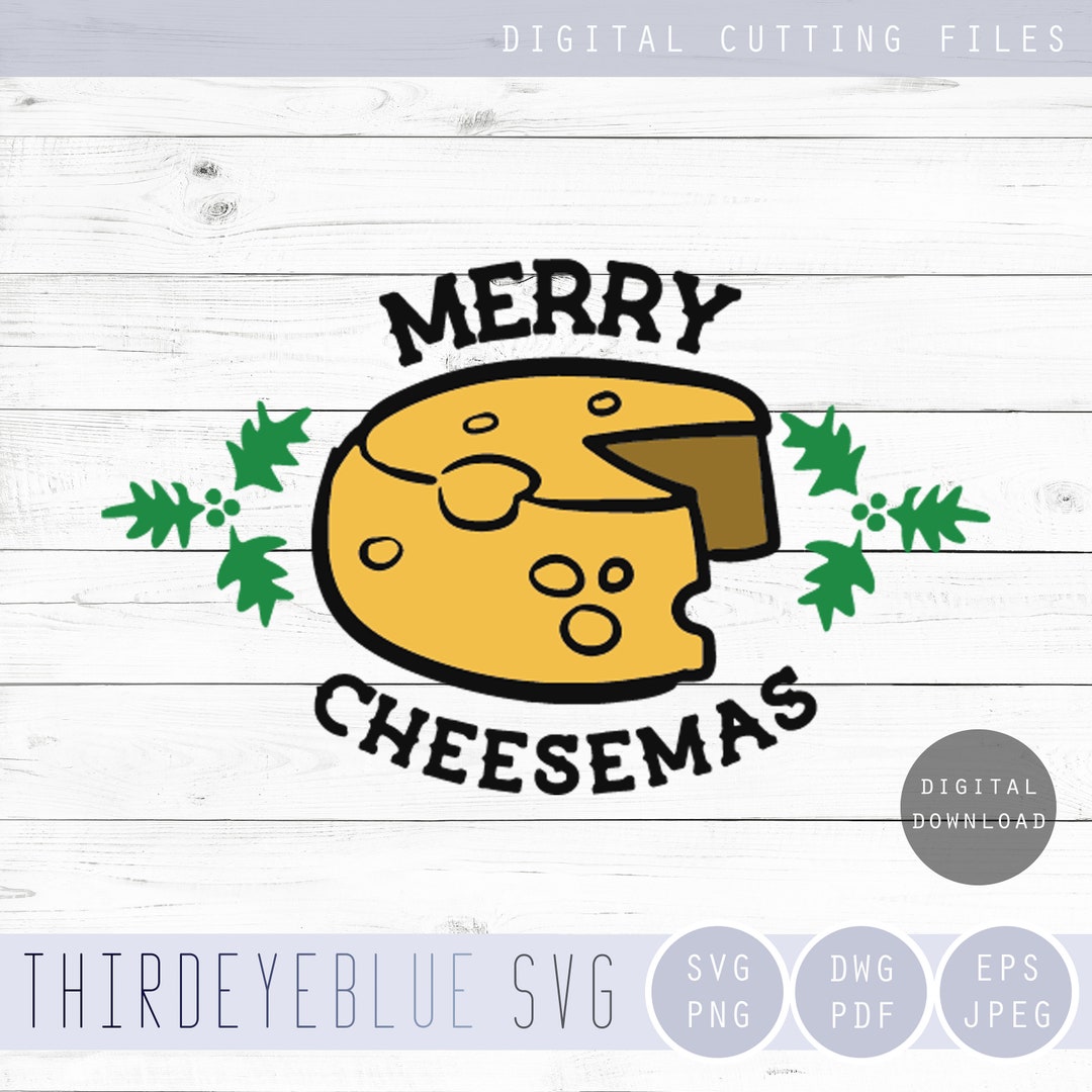 Merry Christmas Cheese Funny SVG Logo Digital Cutting File - Etsy