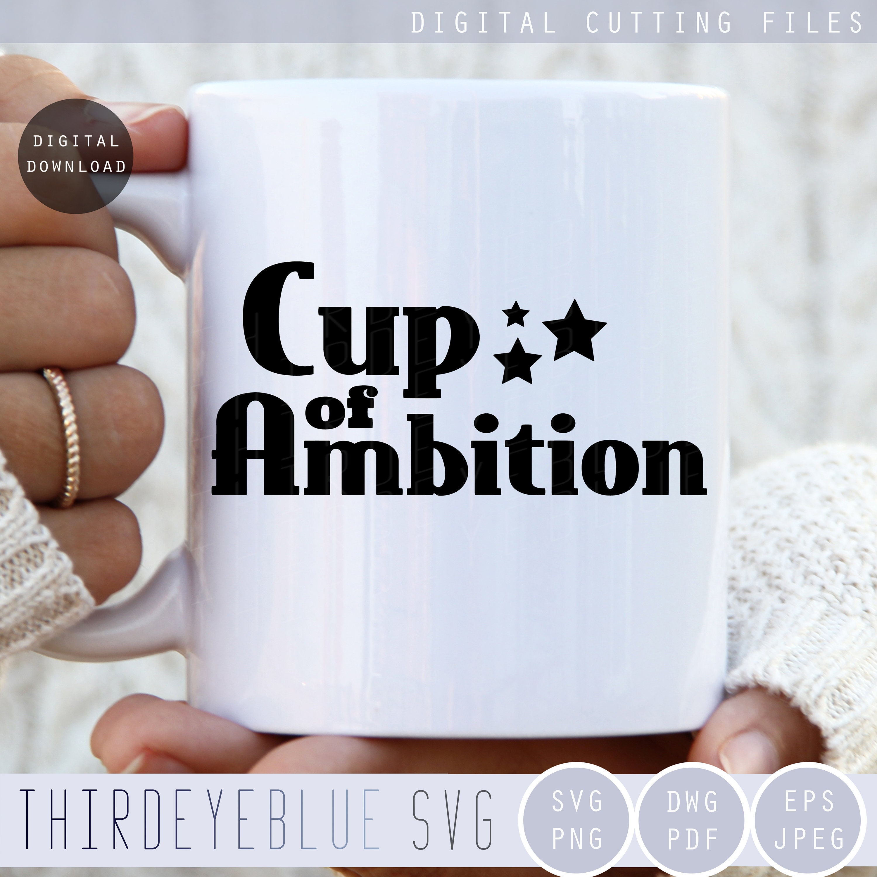 Mug SVG Cup of Ambition SVG Diy Mug SVG Gift Vinyl Decal | Etsy UK