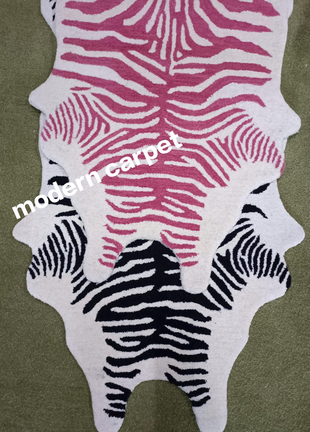 Hand-tufted Wool Area Rug: Tiger Animal Print, Custom Size - Etsy