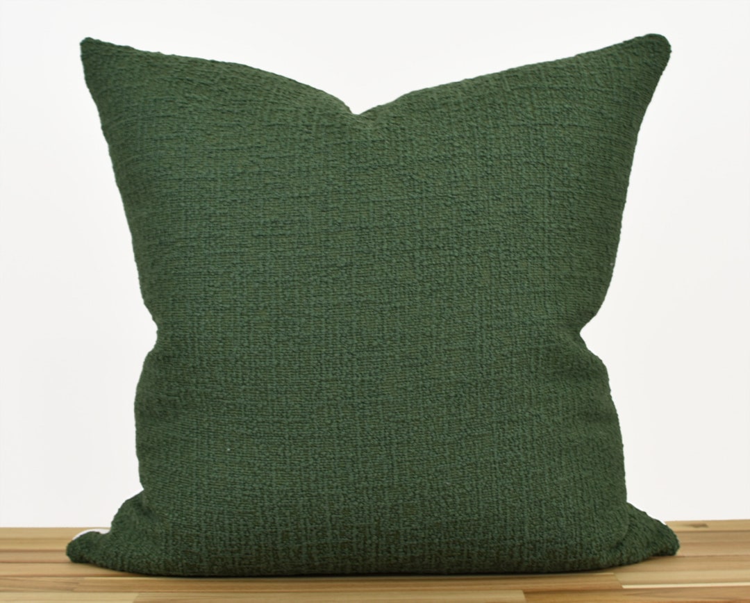 Dark Green Boucle Textured Pillow Cover Green Textured - Etsy