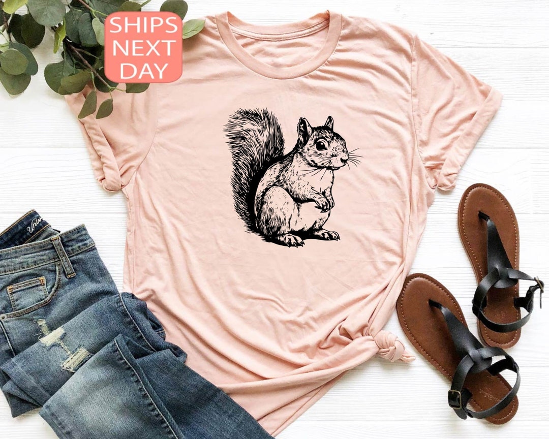 Floral Squirrel Shirt, Squirrel Shirt, Floral Squirrel Tee, Flower ...