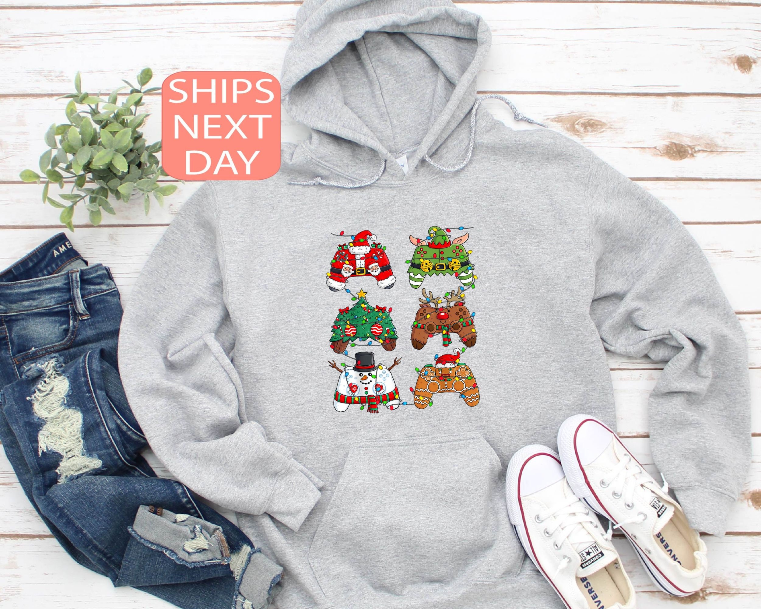 Game Controllers Christmas Sweatshirt, Funny Gamer Christmas Sweatshirt ...