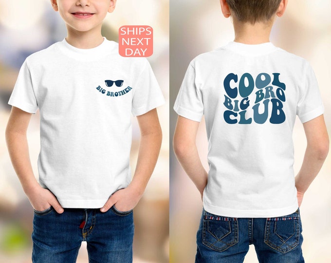 Cool Big Bro Club Shirt, Cute Sibling Toddler Outfit, Promoted to Big ...