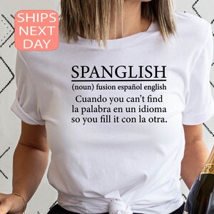 Spanglish Definition Shirt, Spanish Teacher T-shirt, Puerto Rico Tee ...