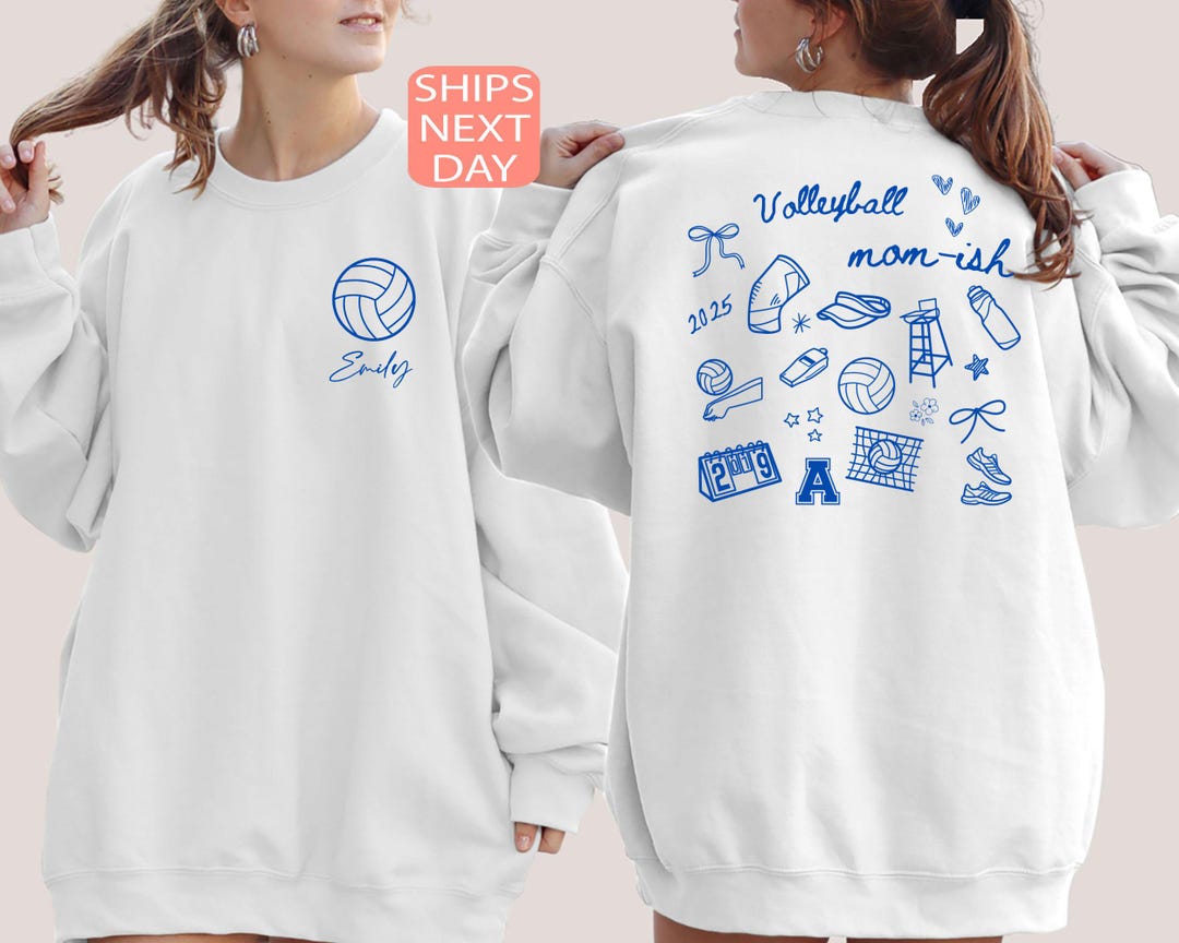 Coquette Volleyball Mom Sweatshirt Custom V-ball Mama Gift Tournament ...