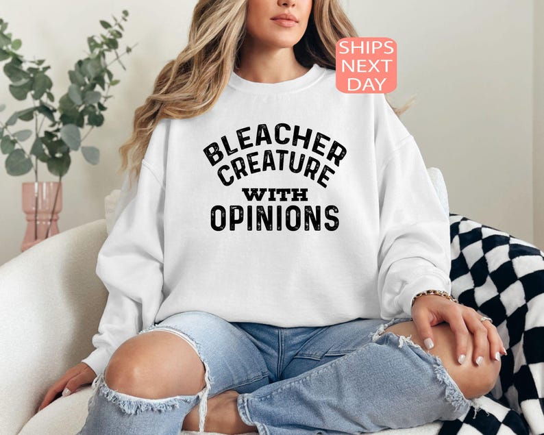 Bleacher Creature With Opinions, Funny Football Mom Sweatshirt ...