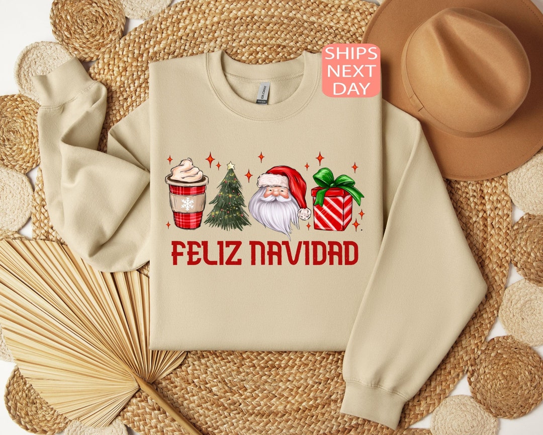Feliz Navidad Sweatshirt, Mexican Christmas Sweatshirt, Spanish ...