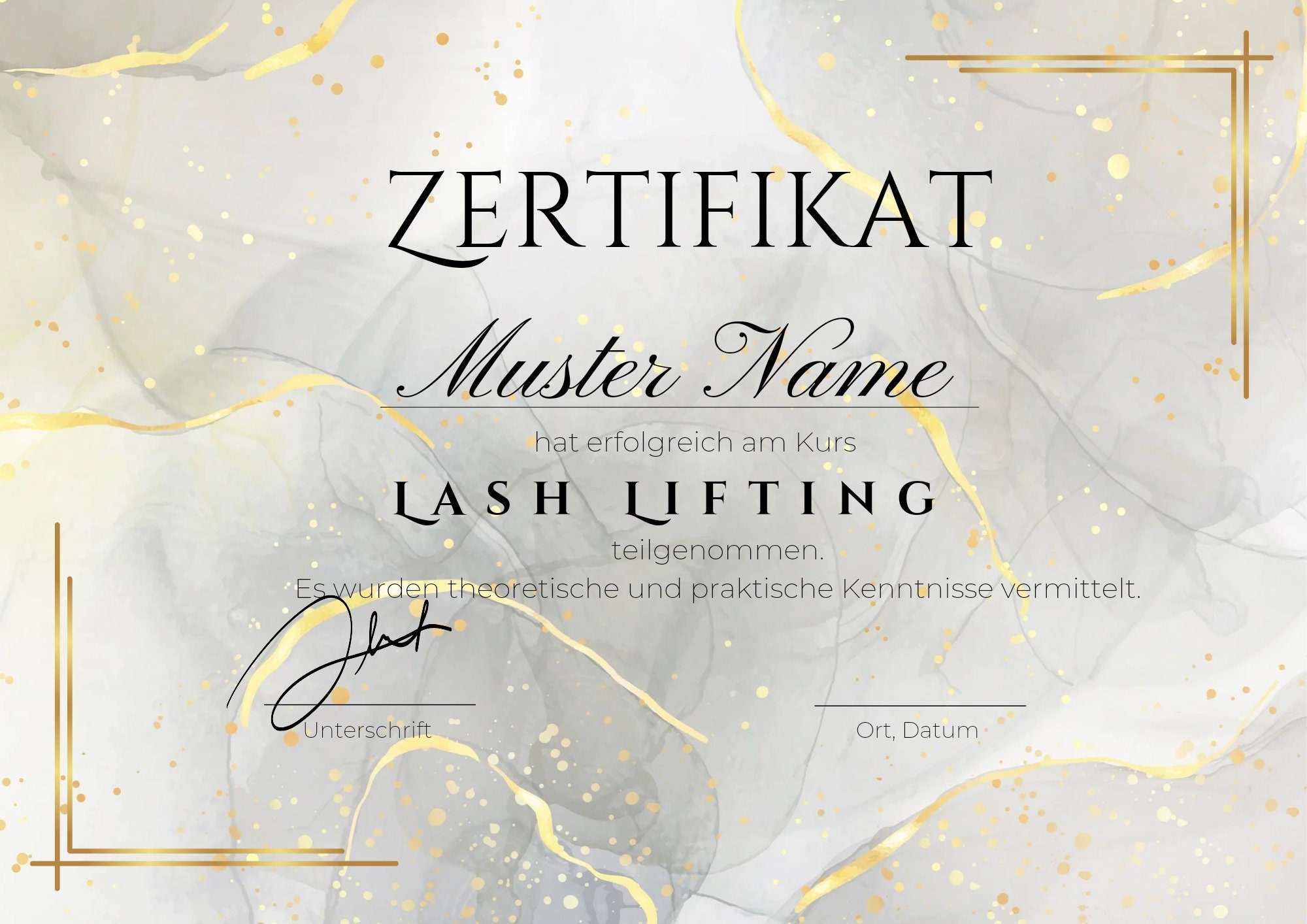 Lash Lifting Certificate for Download - Etsy UK