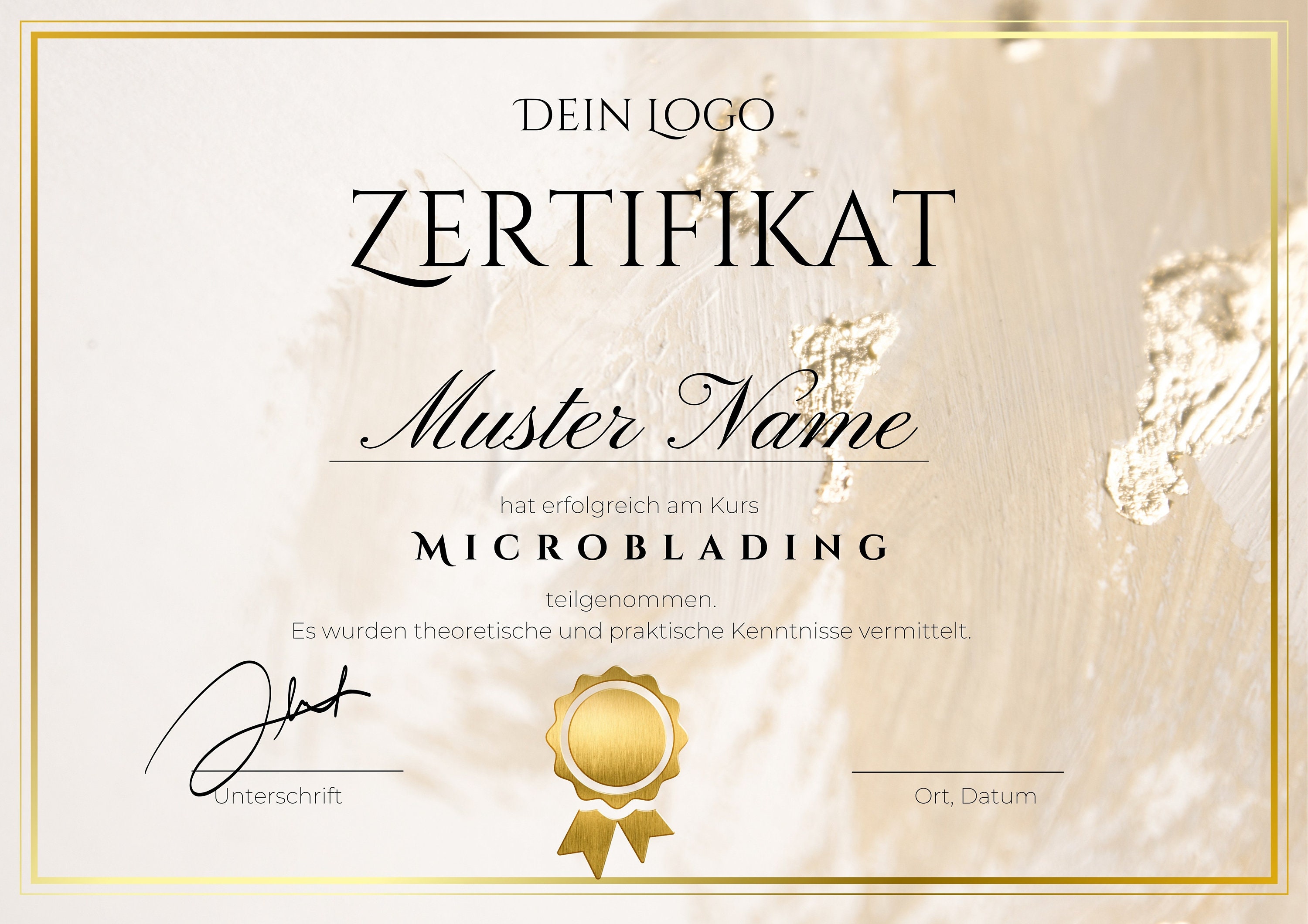 Microblading Certificate for Download - Etsy UK